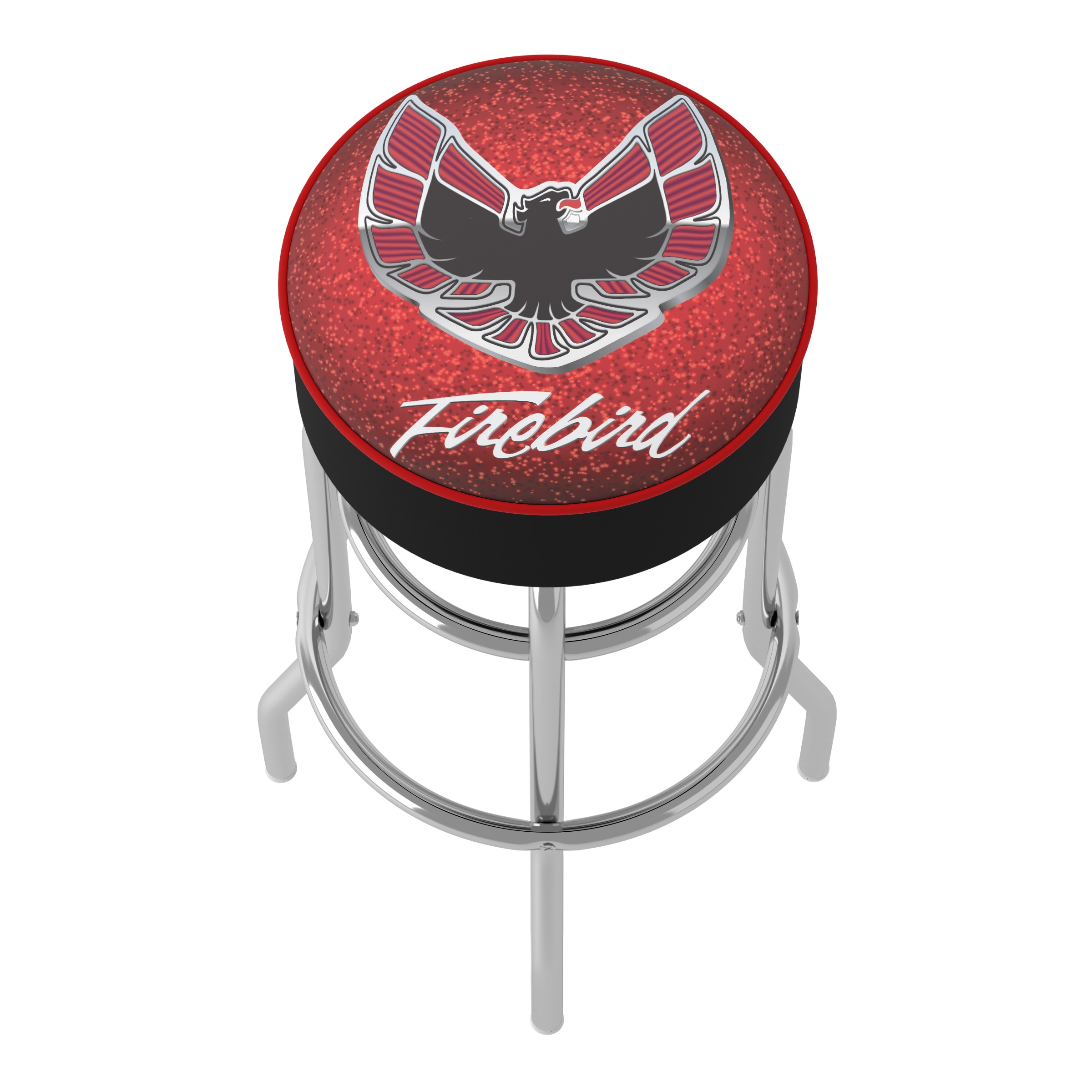 Trademark Gameroom Black and Red 5-in H Bar height Upholstered Swivel ...