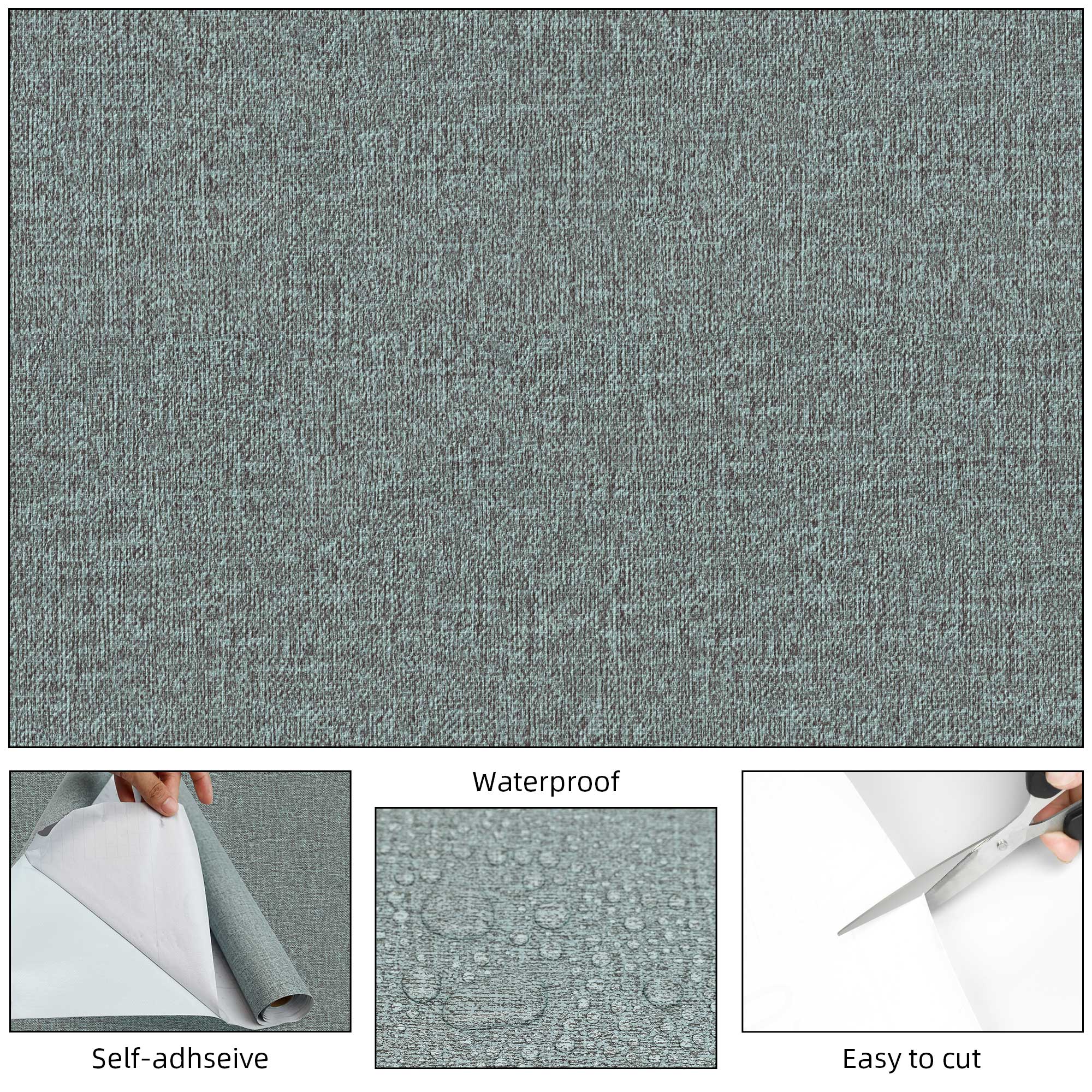 Dexmalle Blue Vinyl Peel and Stick Wallpaper Roll 2-Rolls in the Wall ...