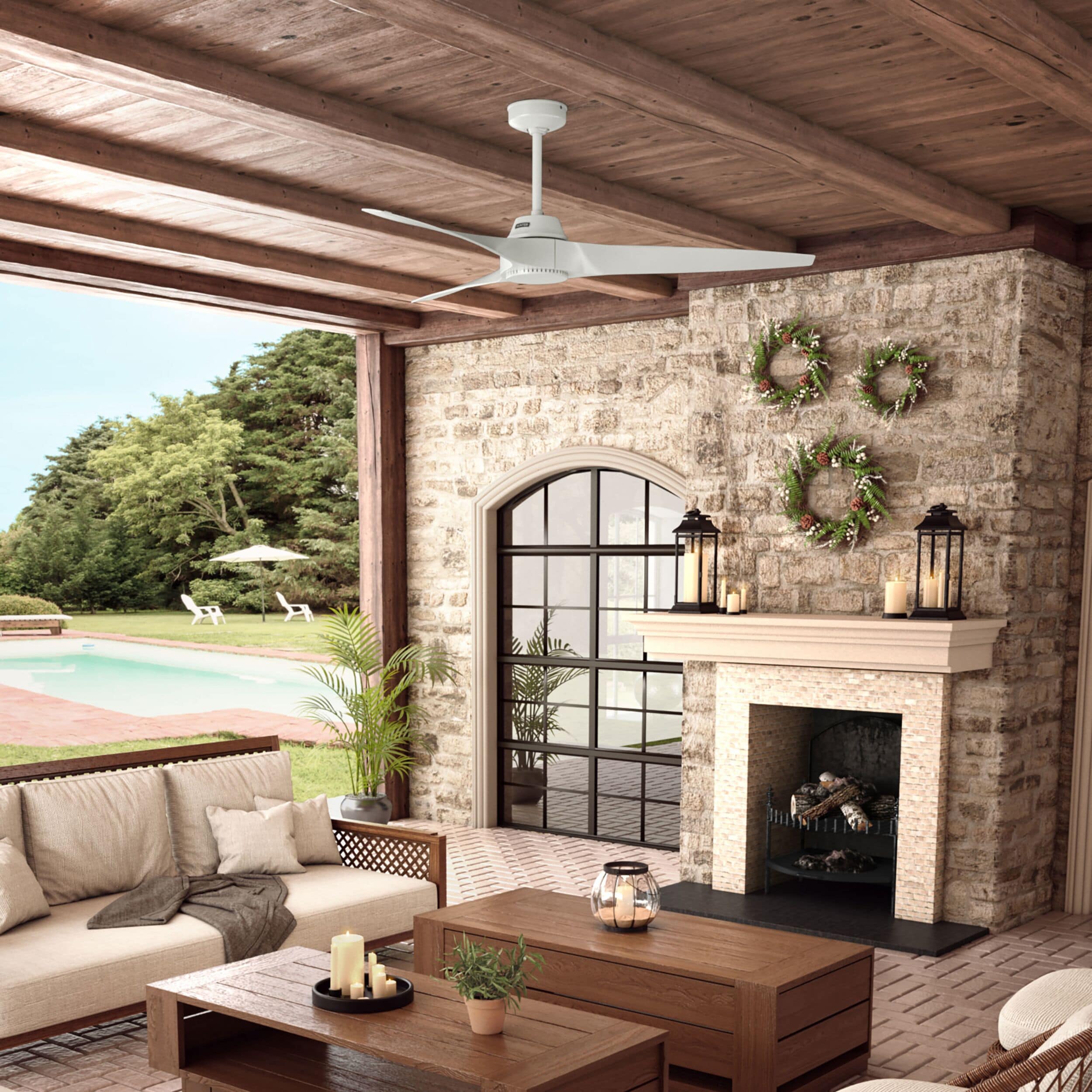 Hunter Hunter 60 inch Mosley ENERGY STAR Fresh White Damp Rated Ceiling ...