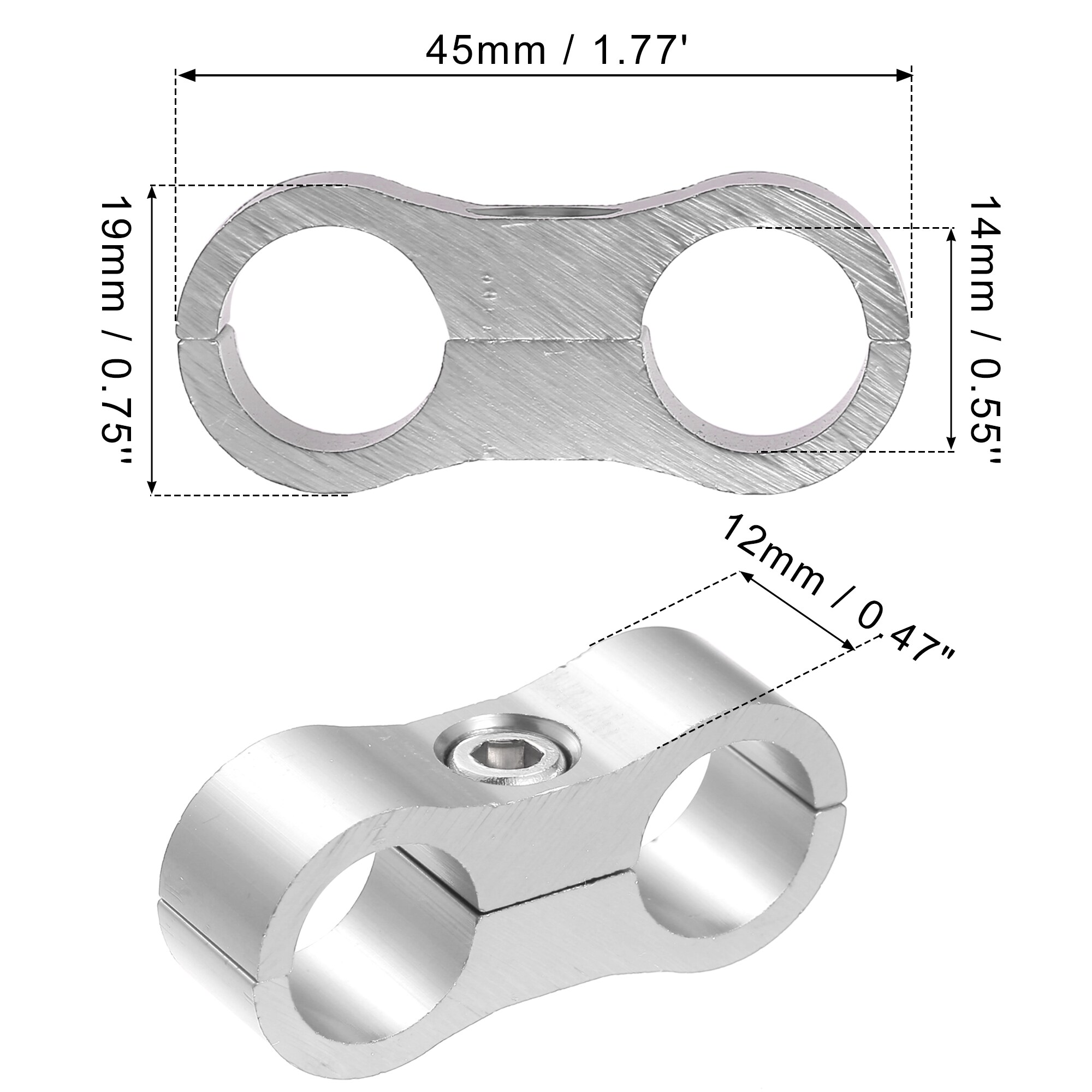 Unique Bargains 8pcs Car AN6 14mm Hose Separator Clamp Fitting Adapter ...