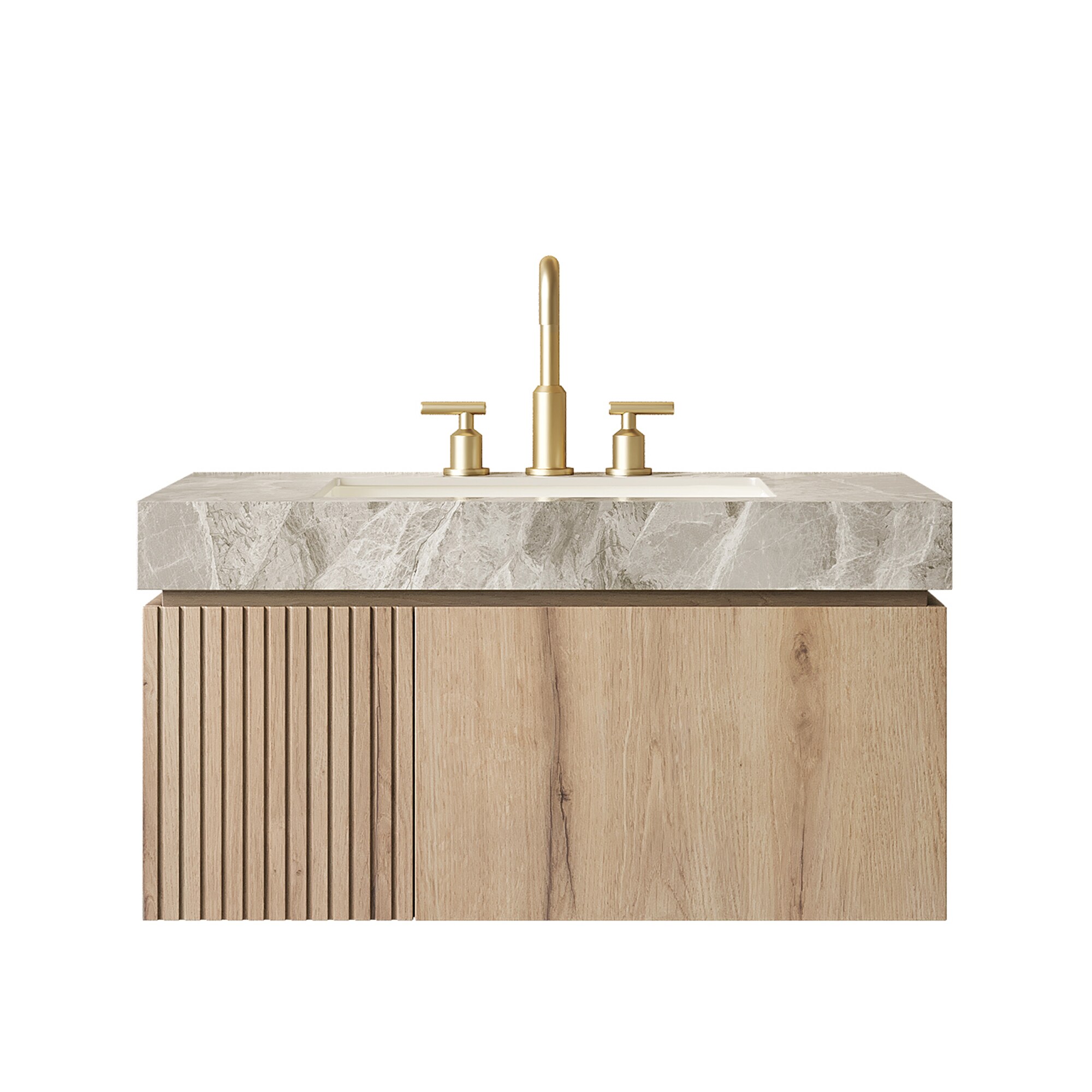 Huluwat 36 Inch Bathroom Vanity Sink Floating Plywood Storage Cabinet ...