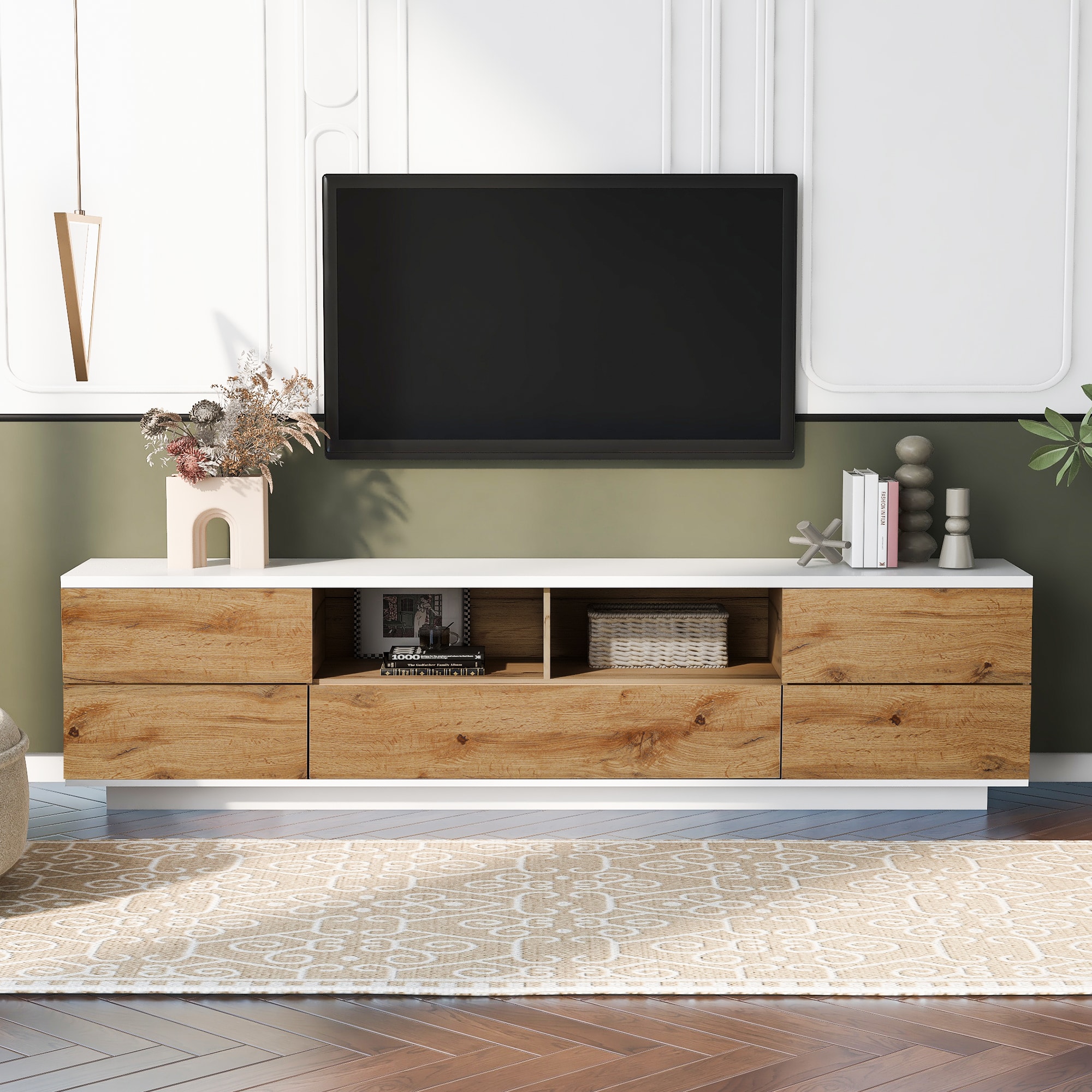 GDFStudio Modern TV stand for TVs up to 80 Inch Media Console with ...