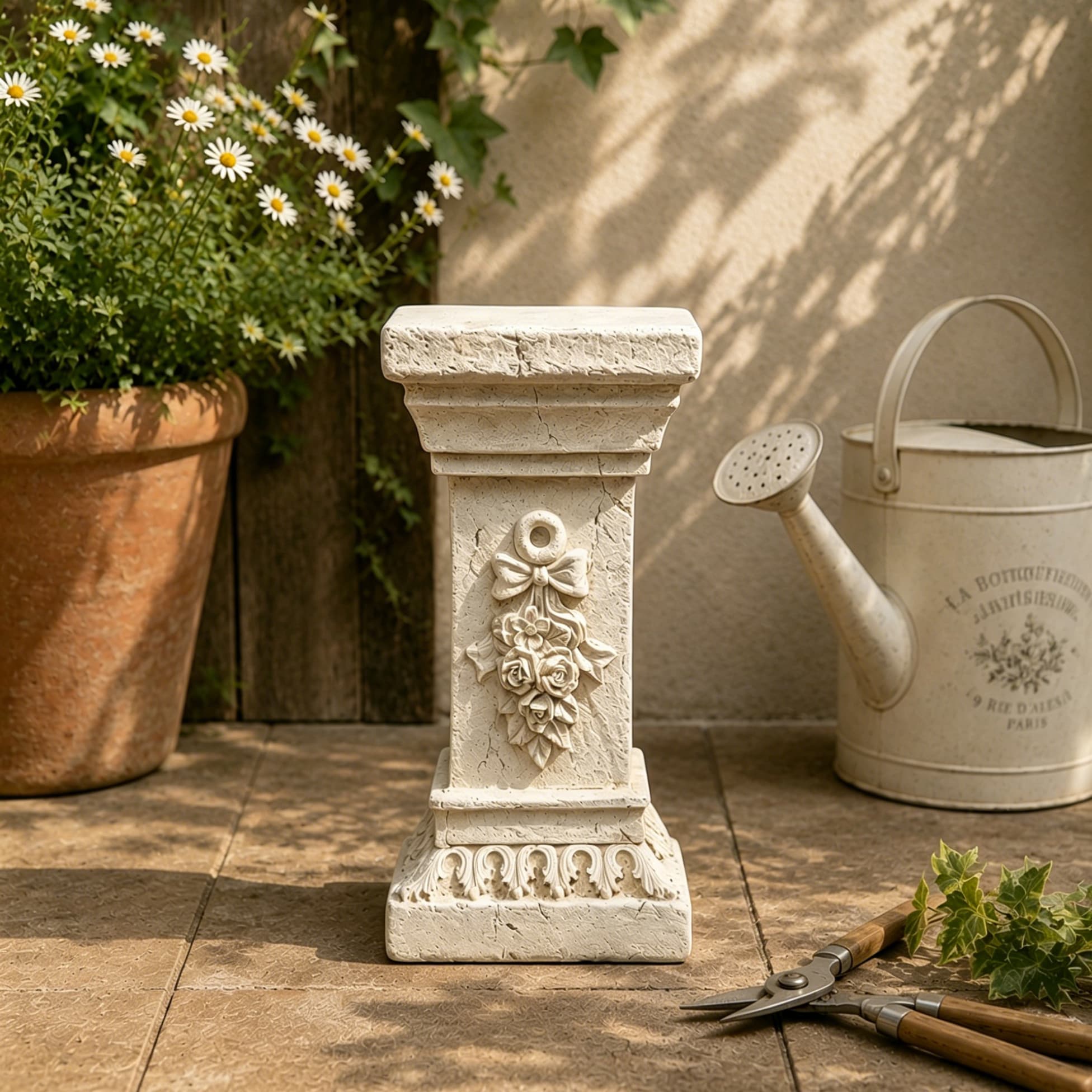 Innobule 12 x 30 Inch Retro White Roman Column Resin Plant Stand Decor ...