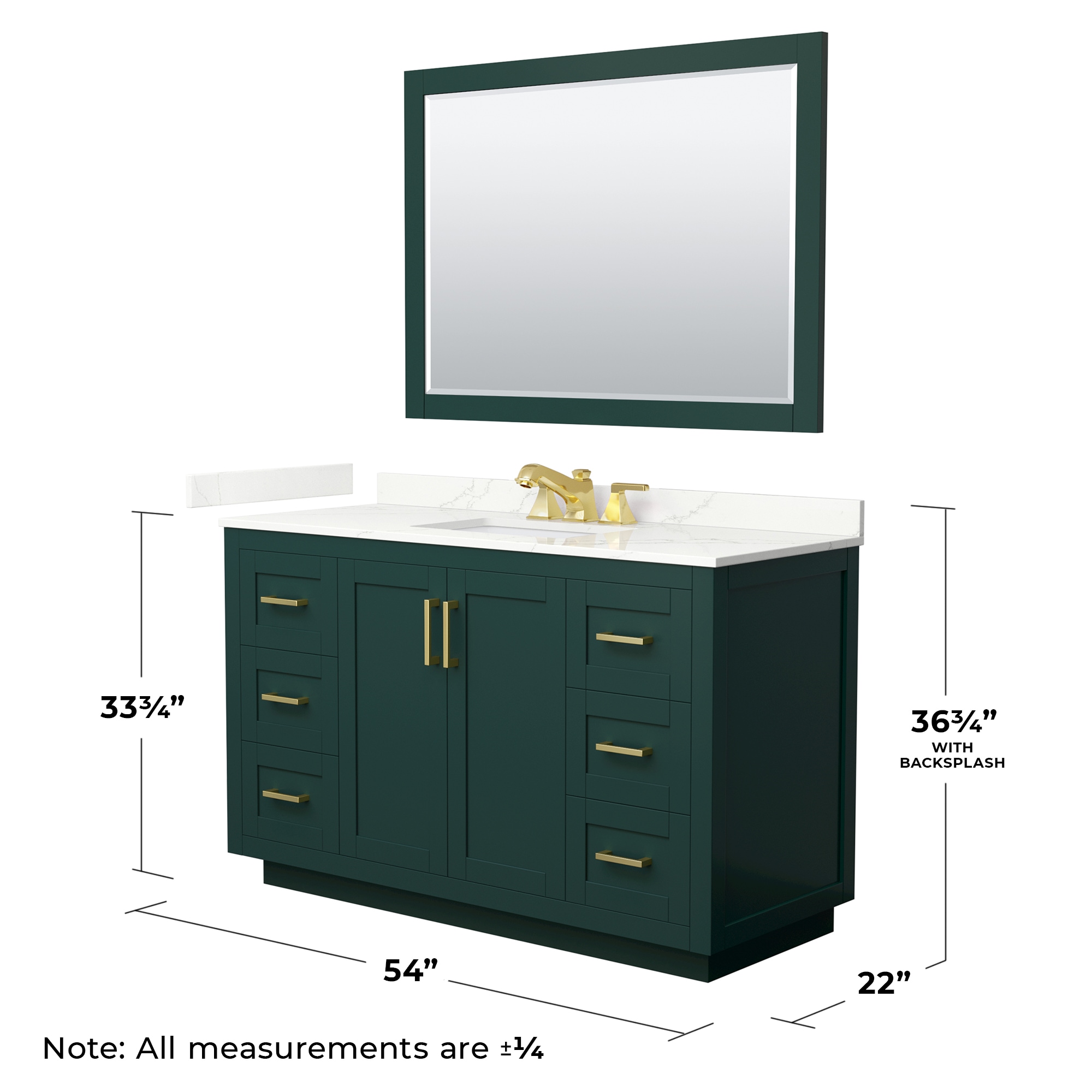 Wyndham Collection Miranda 54-in Green Undermount Single Sink Bathroom ...