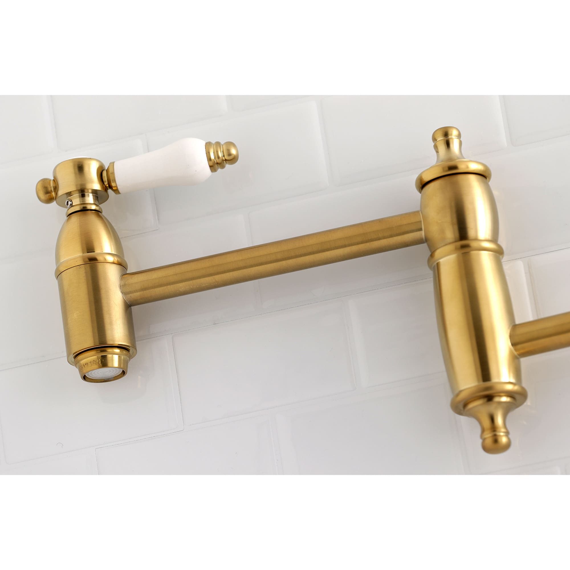 Kingston Brass Bel-Air Brushed Brass Double Handle Wall-mount Pot ...