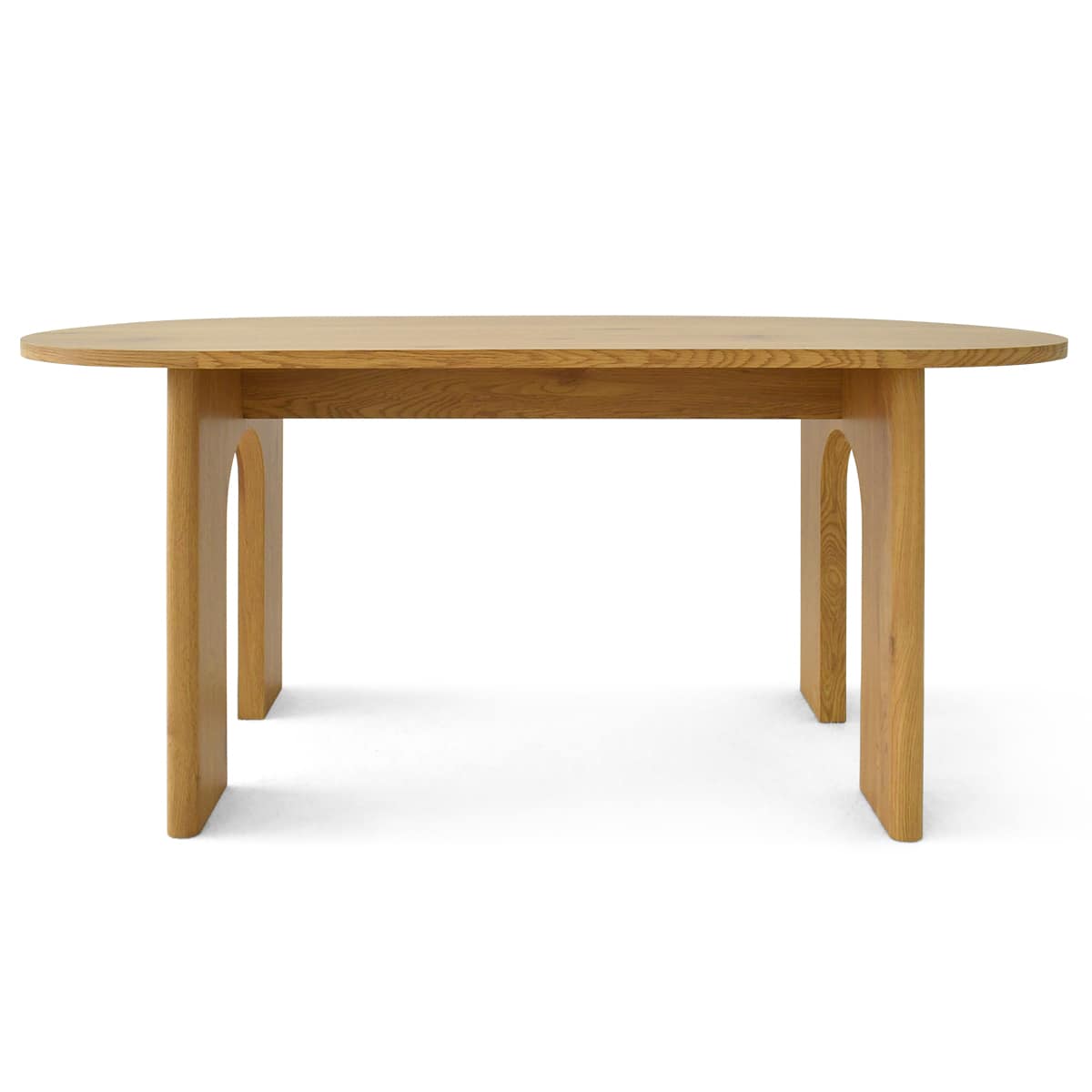 Maison Boucle 67-in Oak Finish Oval Dining Table with Arched Legs for ...