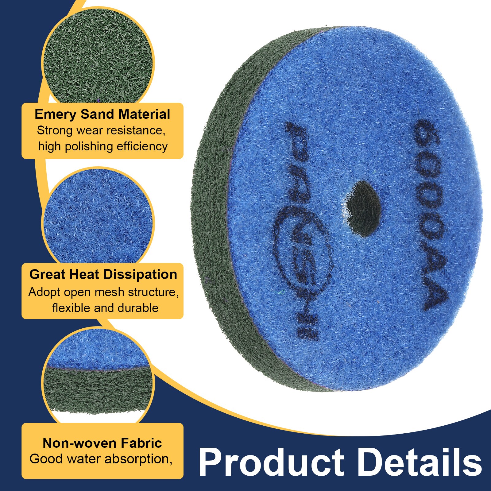 Harfington Diamond Sponge Polishing Pads 3 Inch Dia 6000 Grit Emery ...