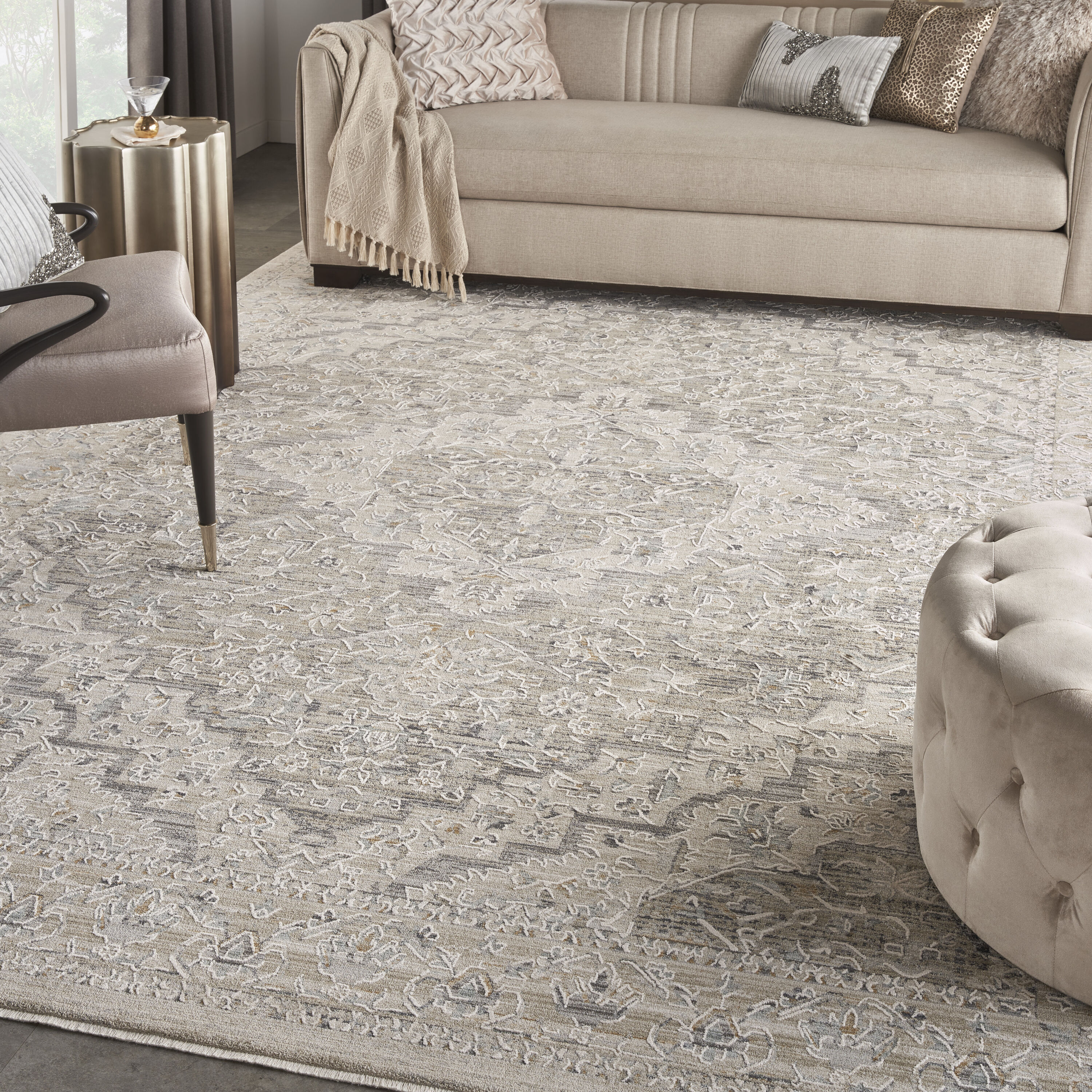 Nourison Nyle 8 x 10 Ivory Taupe Indoor Tribal Vintage Area Rug ...