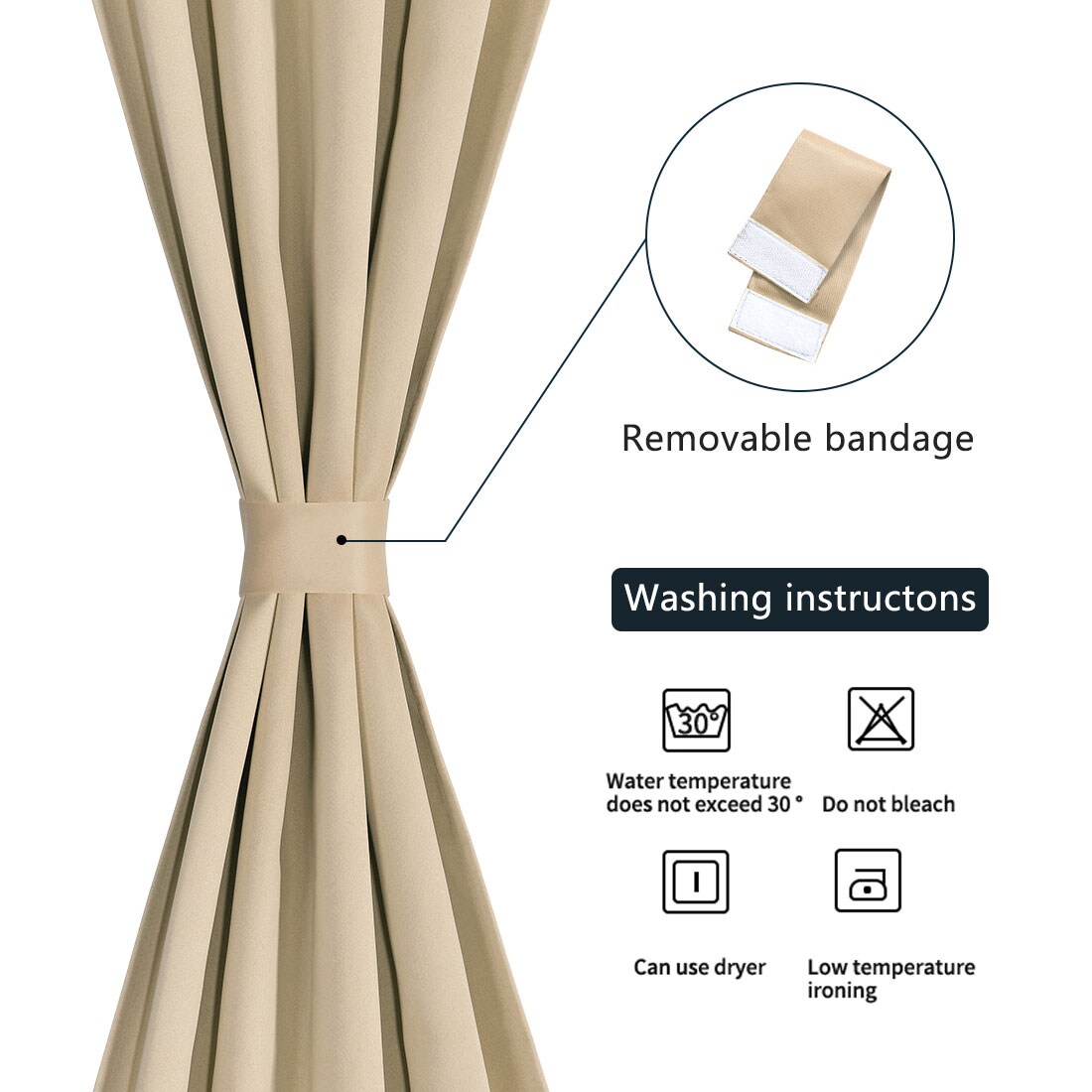 Unique Bargains Blackout French Door Curtain Panel - Thermal Insulated ...