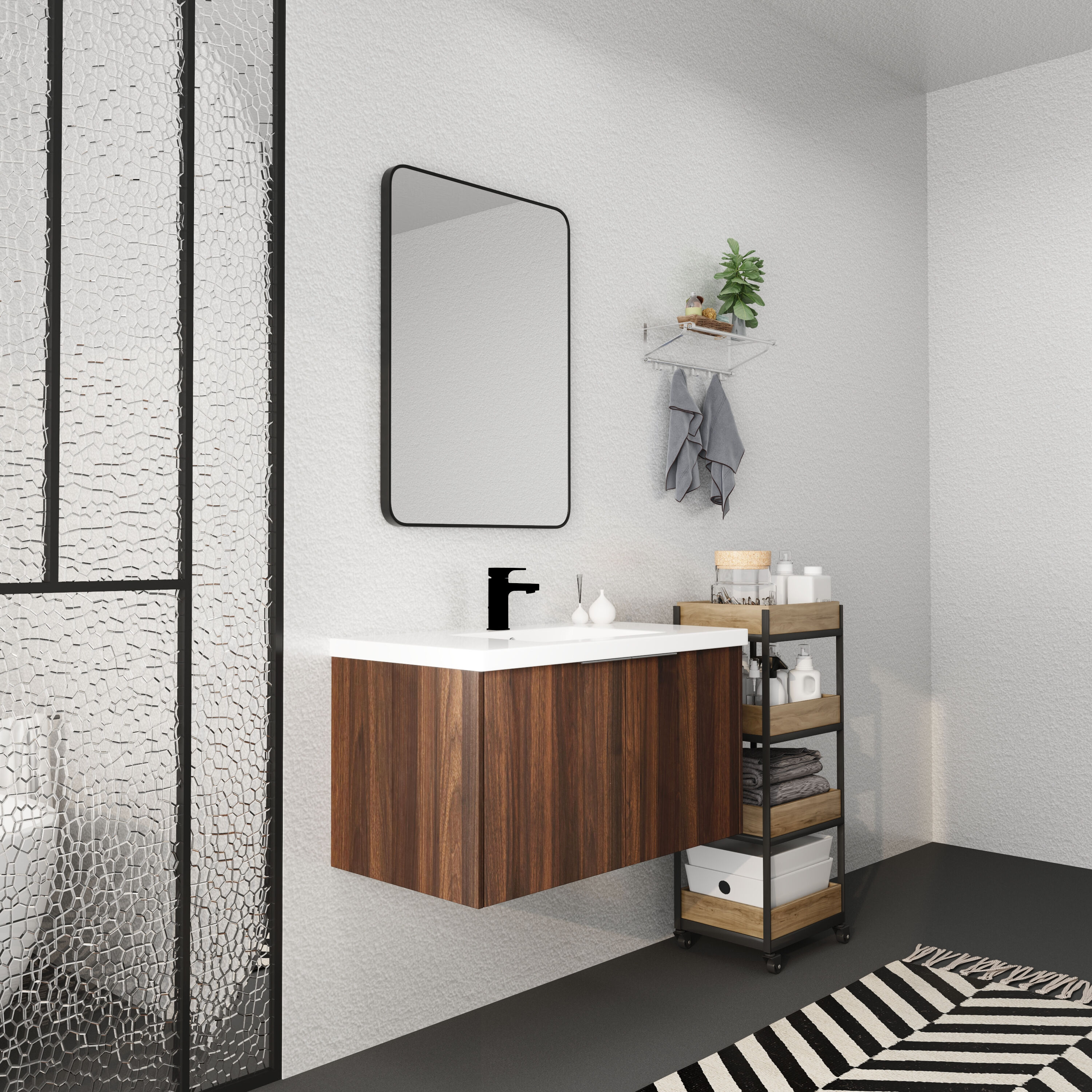 LOVMOR 36 Inch Float Mounting Bathroom Vanity Sink Soft Close 2 Doors ...