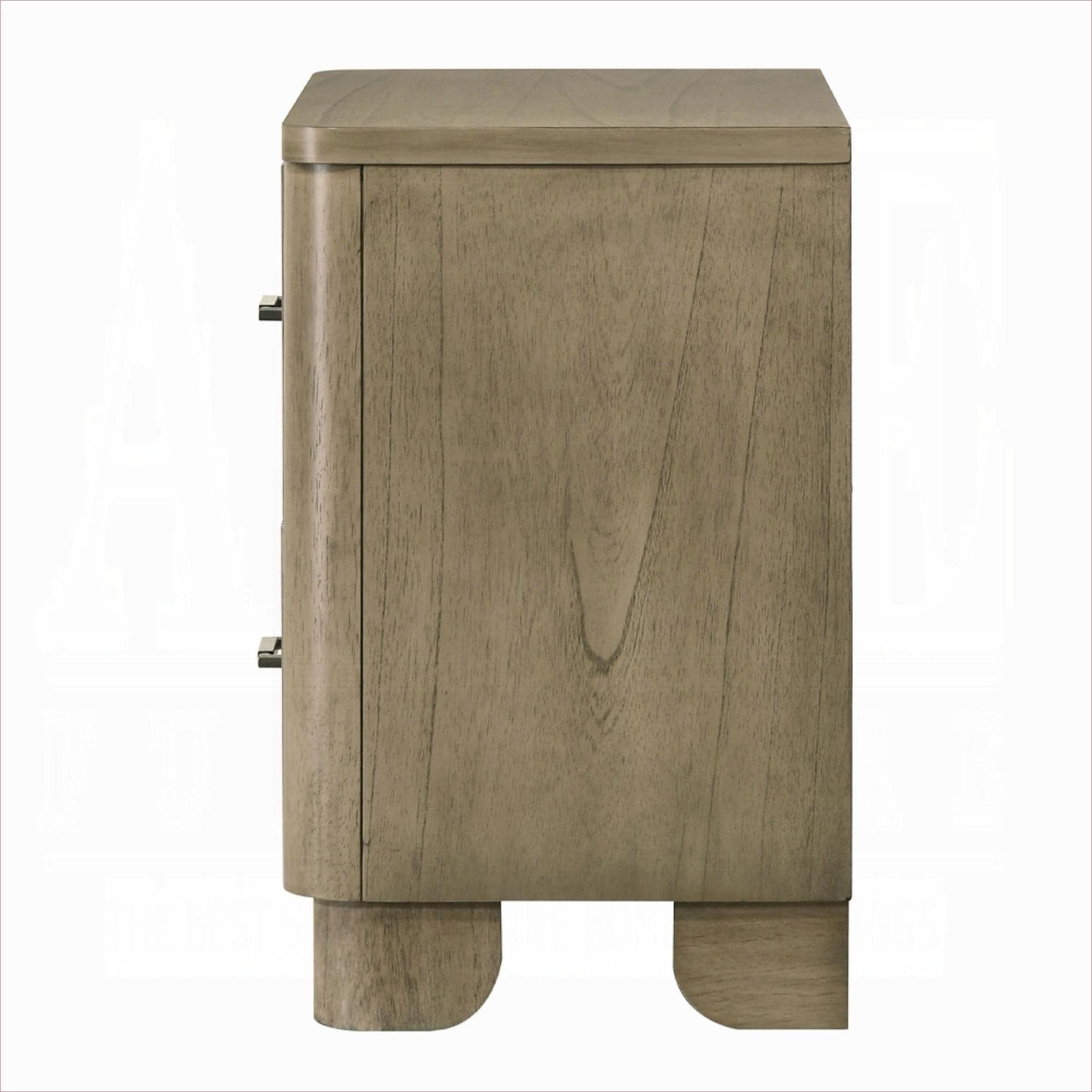 Watnature 26 Inch Long 2-Drawer Transitional Rustic Nightstand Solid ...