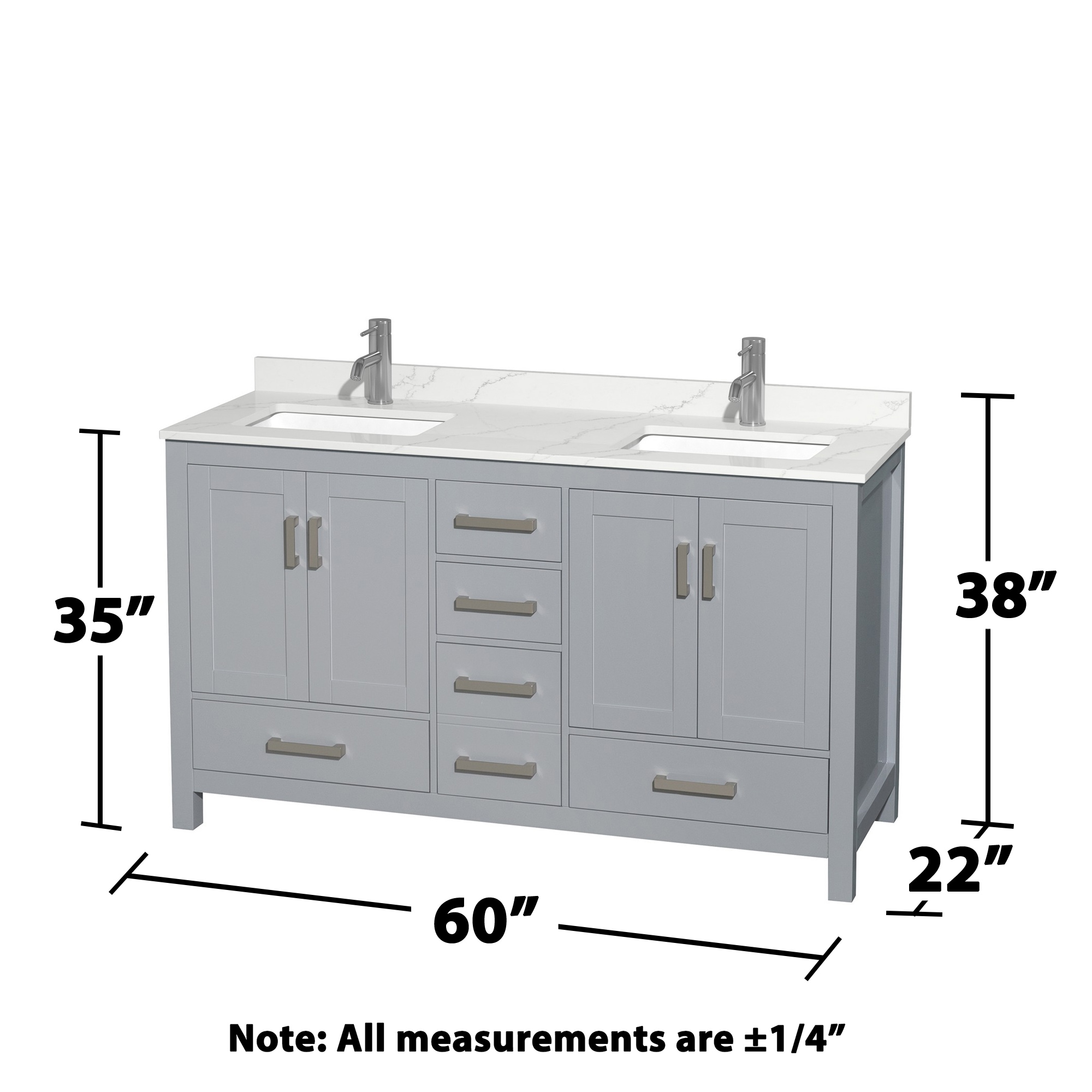Wyndham Collection Sheffield 60-in Gray with Brushed Chrome Trim ...