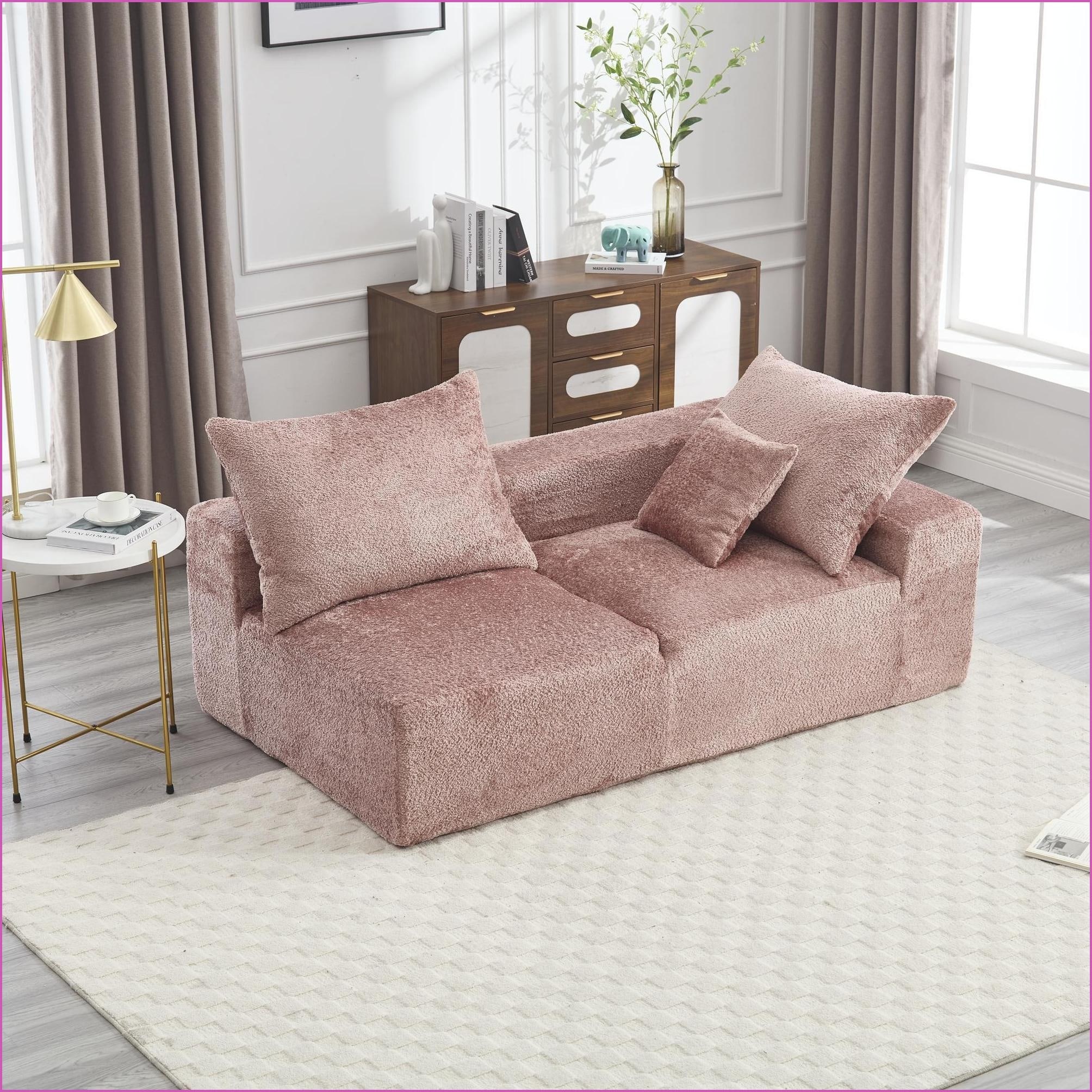 Watnature Sofas Couches 2-Seat Lazy Lounging Chenille Sofa Small Spaces ...