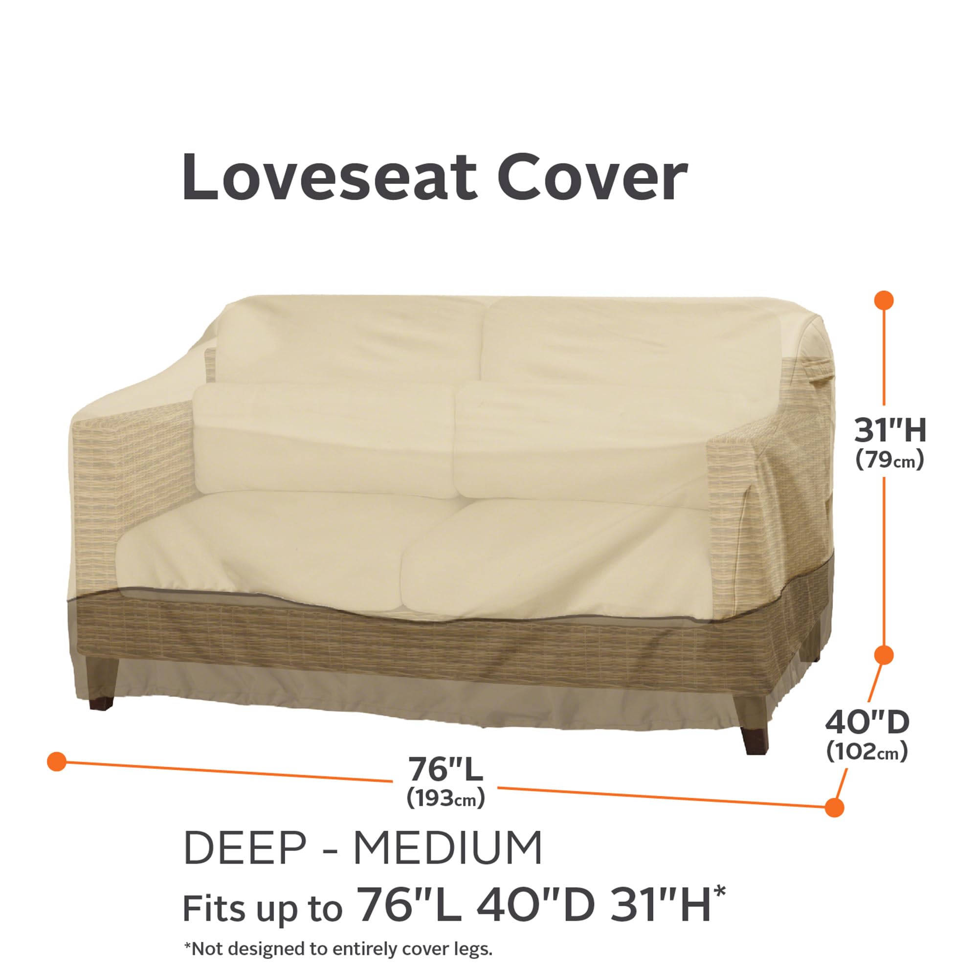 Classic Accessories Veranda Water-Resistant 76 Inch Deep Seated Patio ...