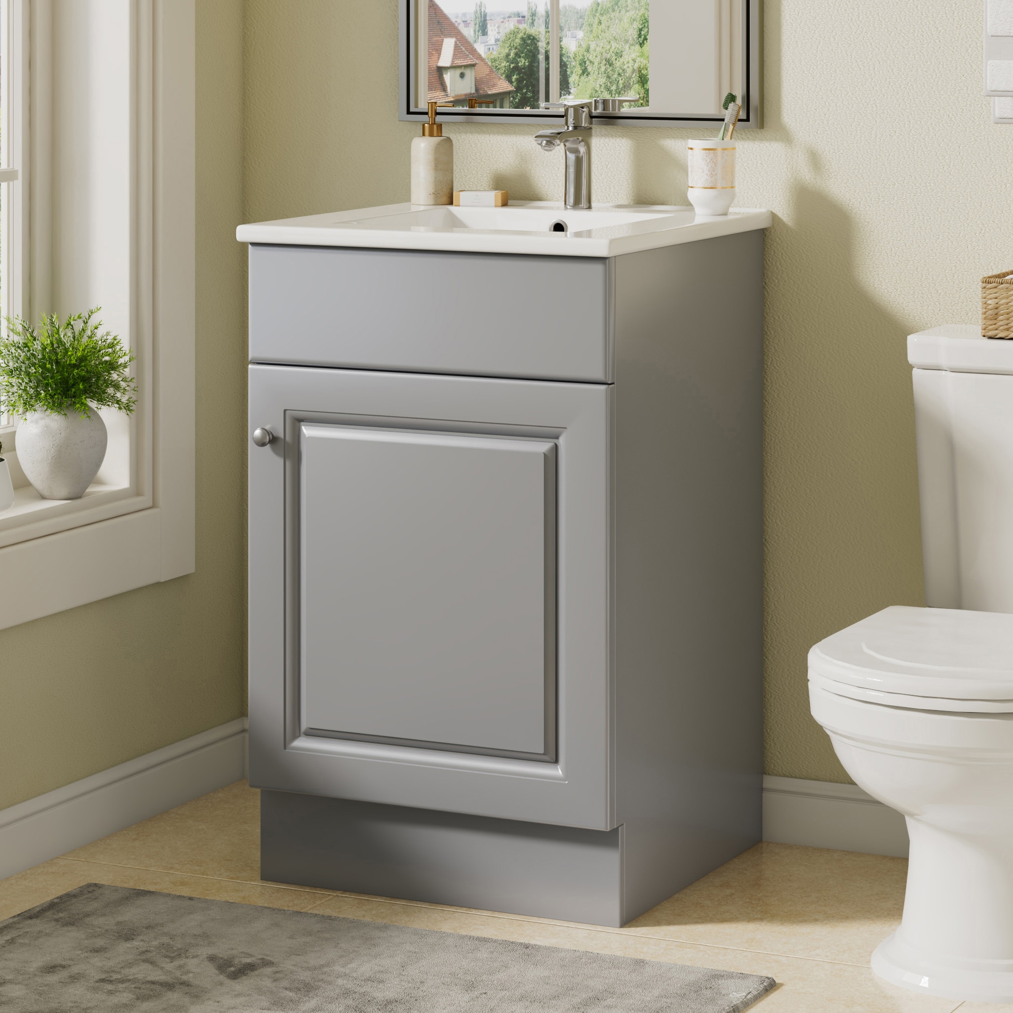 Christopher Knight Home 20 inches W Gray Bathroom Vanity with Sink with ...