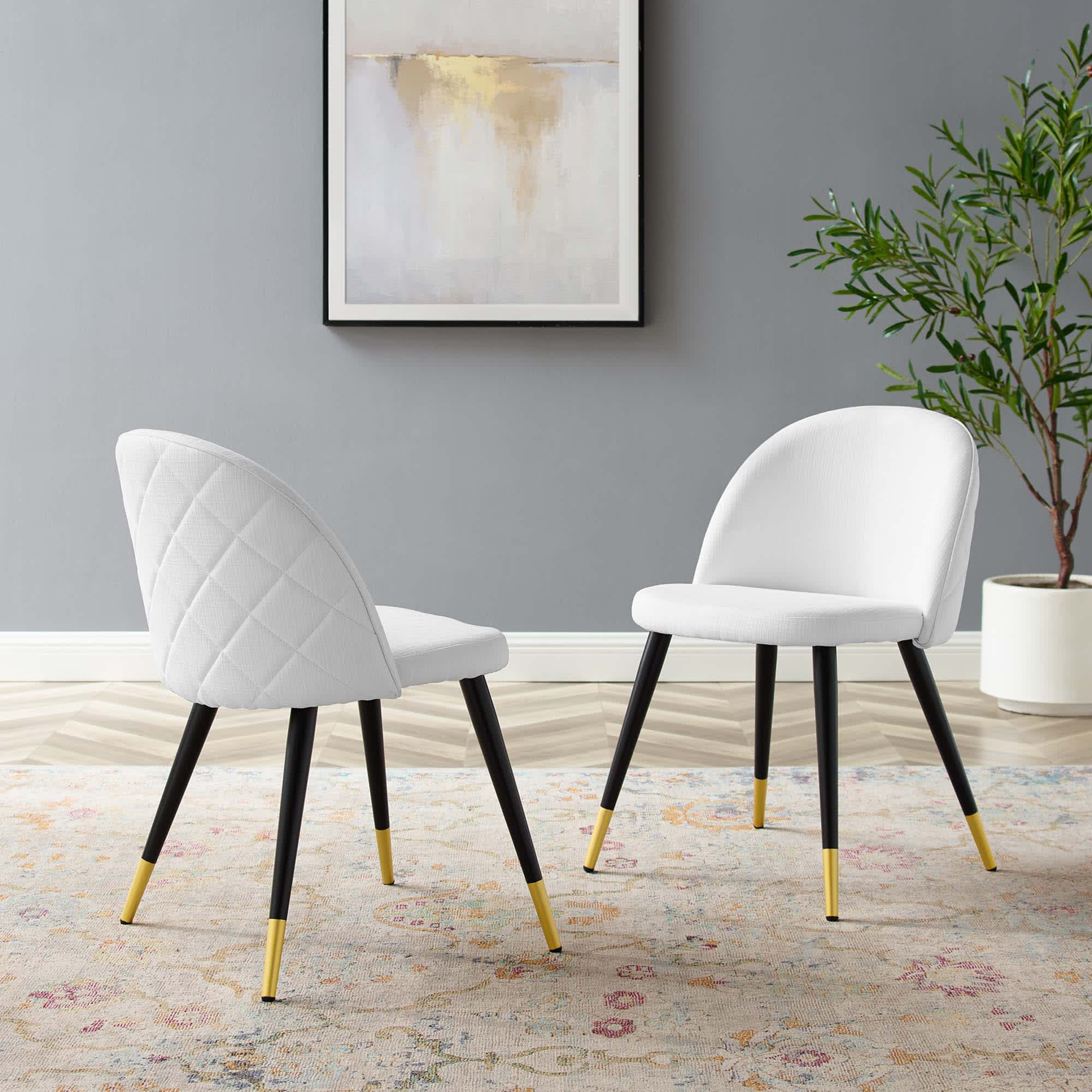 Modway Cordial Dining Chairs Set of 2 in White in the Dining Chairs ...