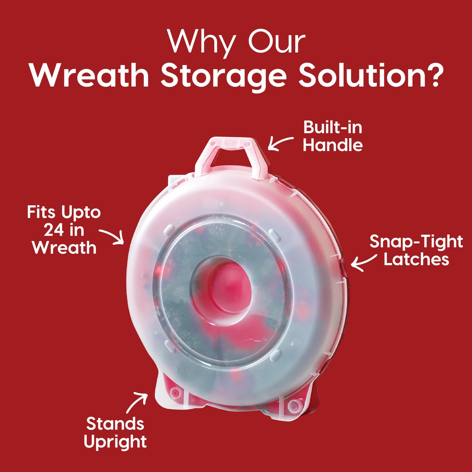 Holiday Living Clear Polypropylene Wreath Storage Container (For ...