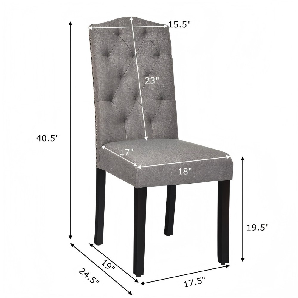 Boyel Living Gray Set of 2 Comfortable Modern Dining Chairs with Soft ...