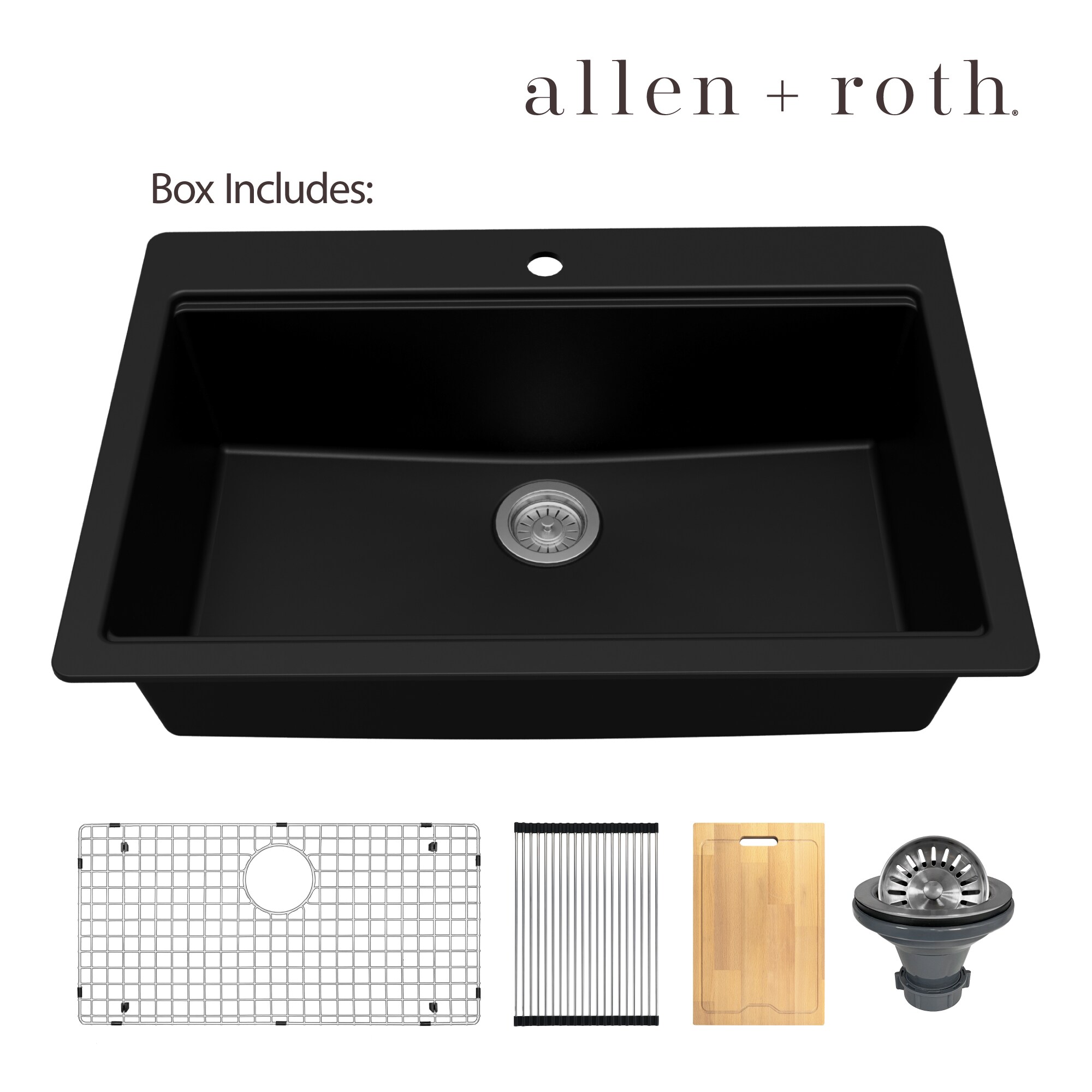 allen + roth Kaiden Drop-in or undermount 33-in x 22-in Quartz Single ...