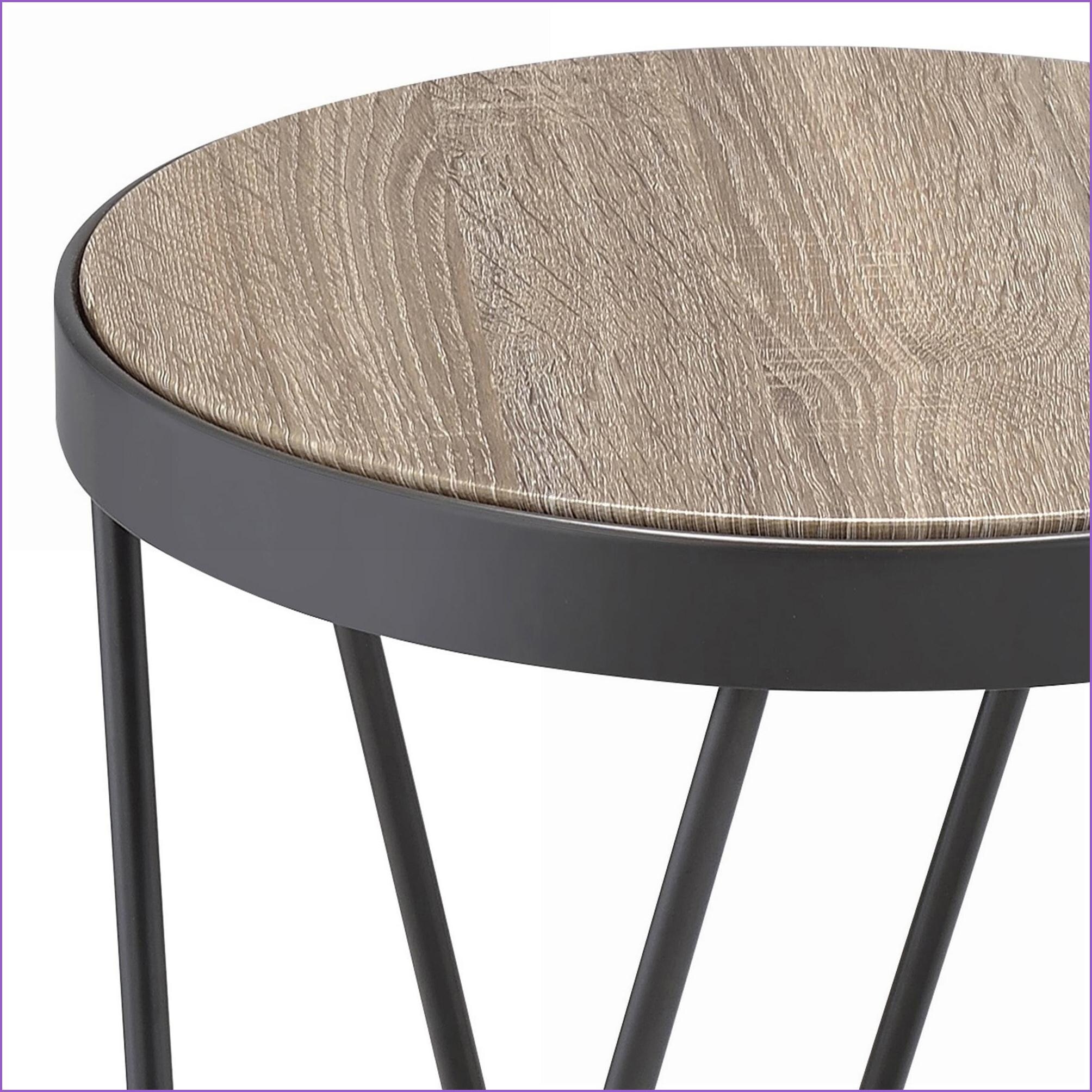 Watnature Weathered Grey Oak amp Black Circular Coffee Table Versatile ...