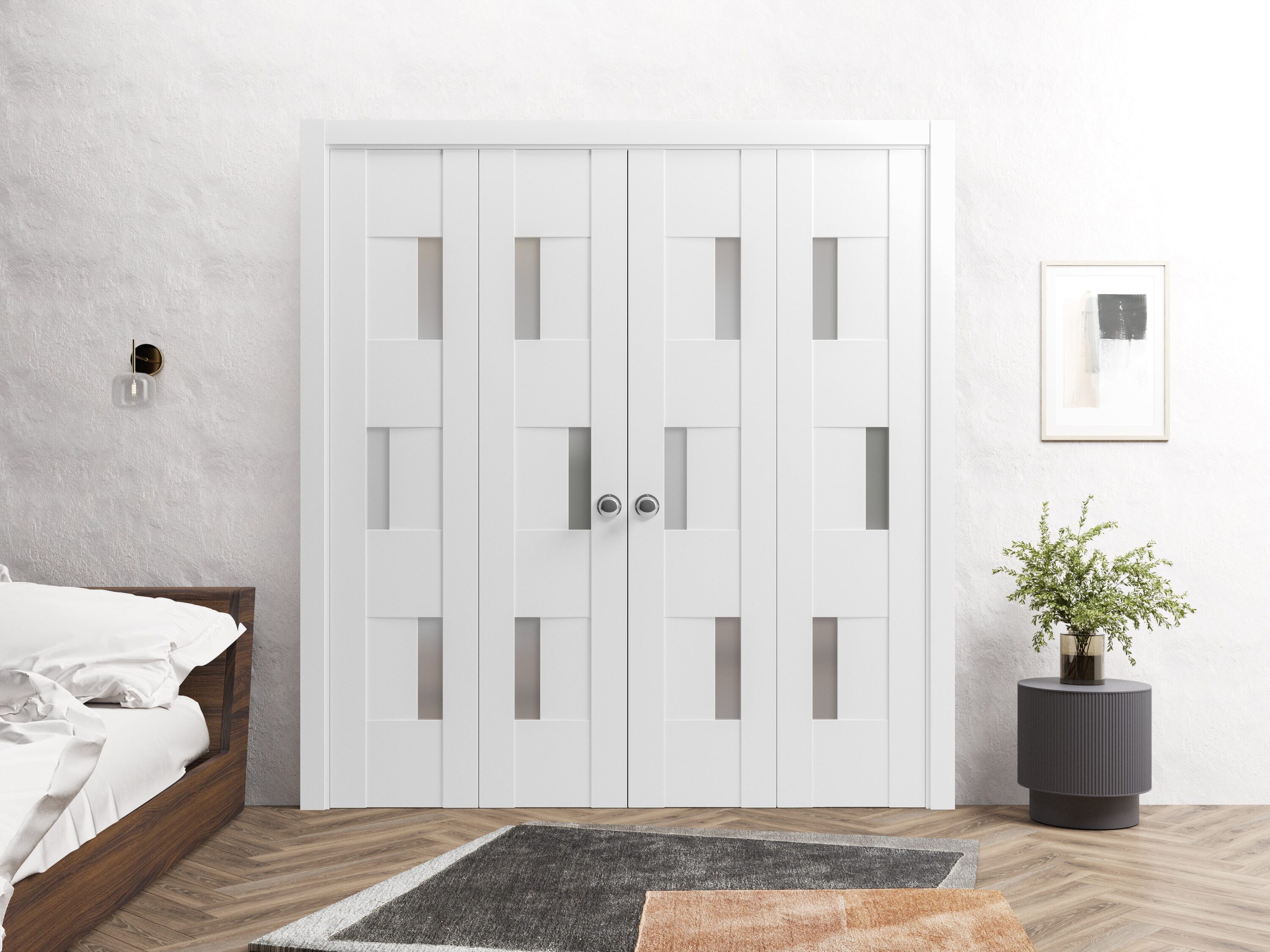 Vdom doors Sliding Closet Double Bi-fold Doors 96 x 80 (4x 24x80 ...