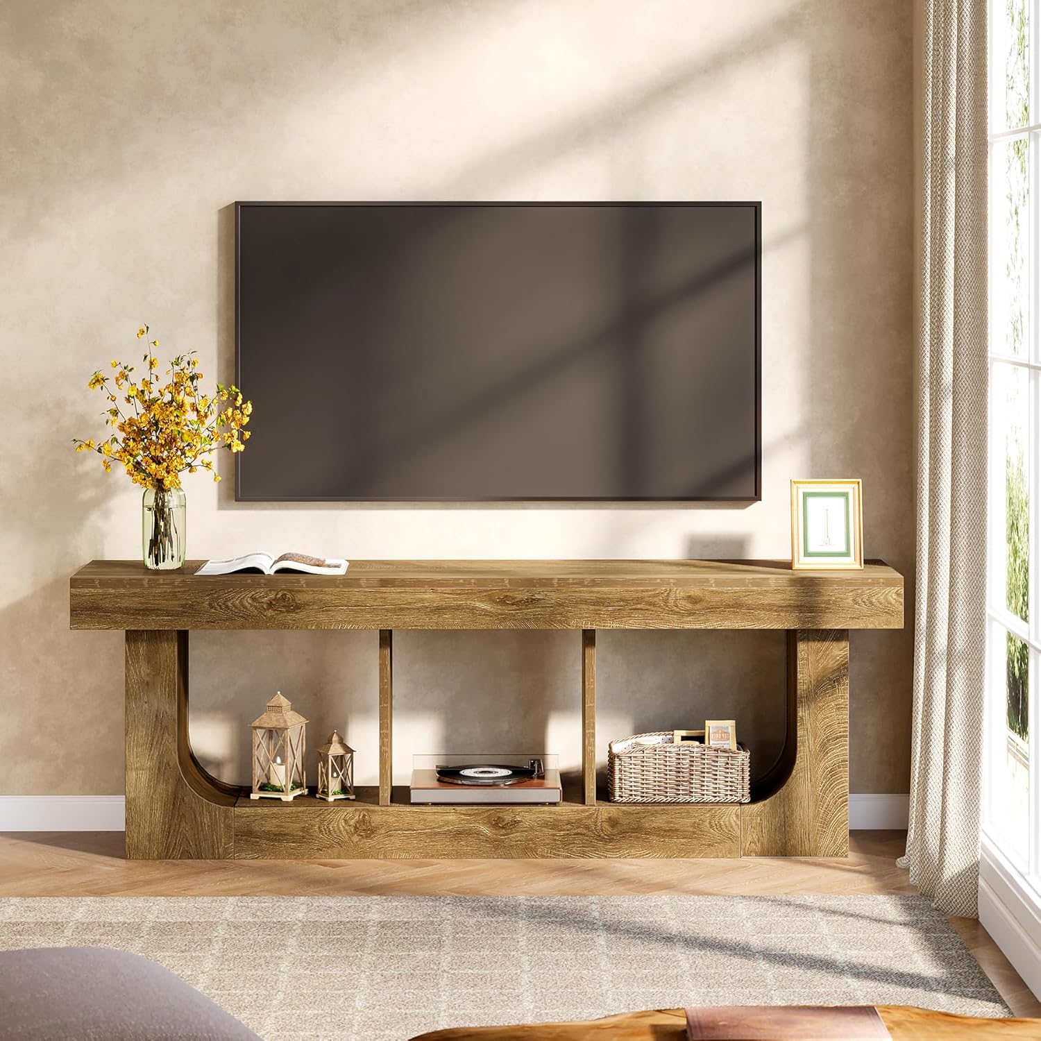 Tribesigns TV Stand for 70 inches TVs 63 inches Entertainment Center ...