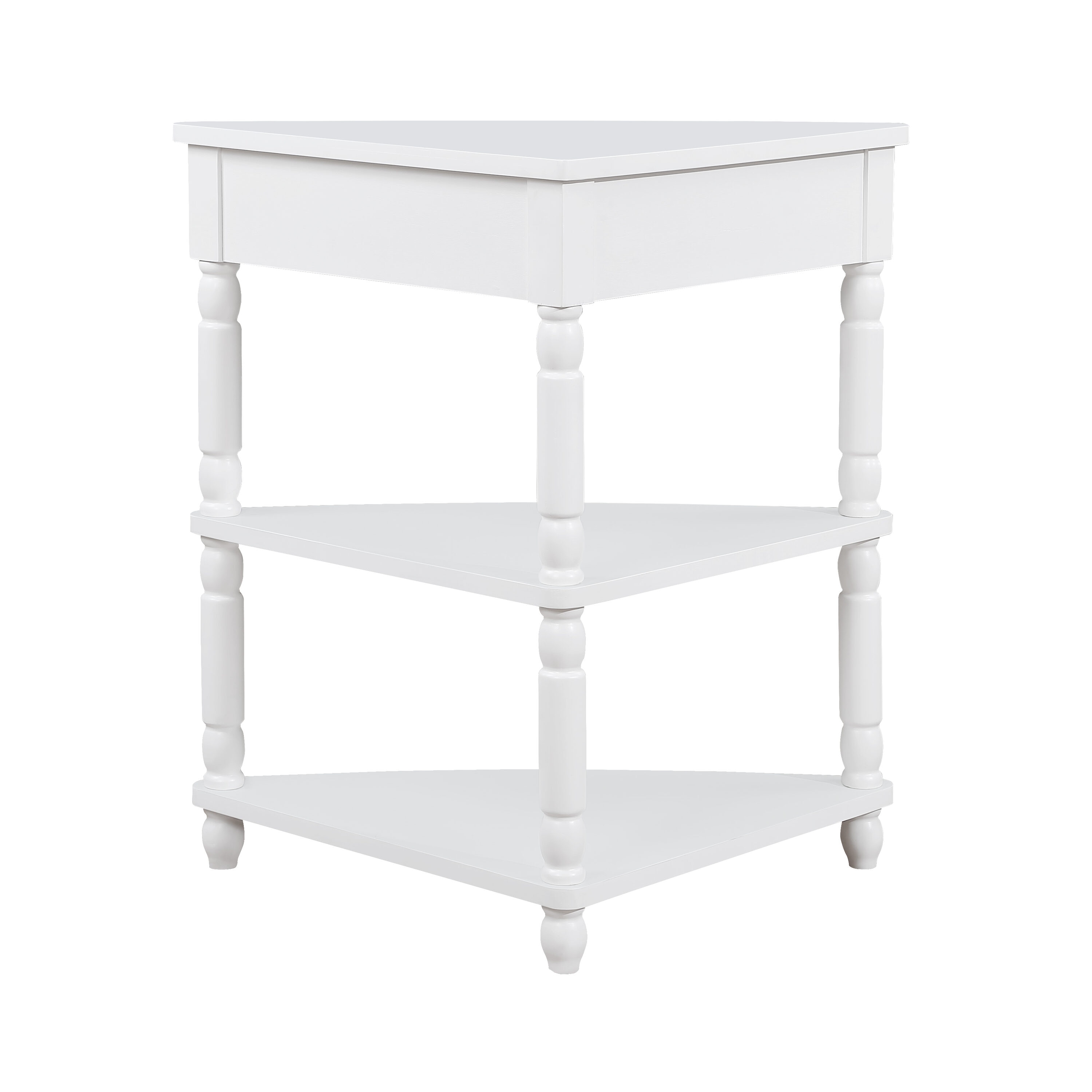 LOVMOR 33 8inch Small Triangle Corner Table Wood Corner Side Table 3 ...