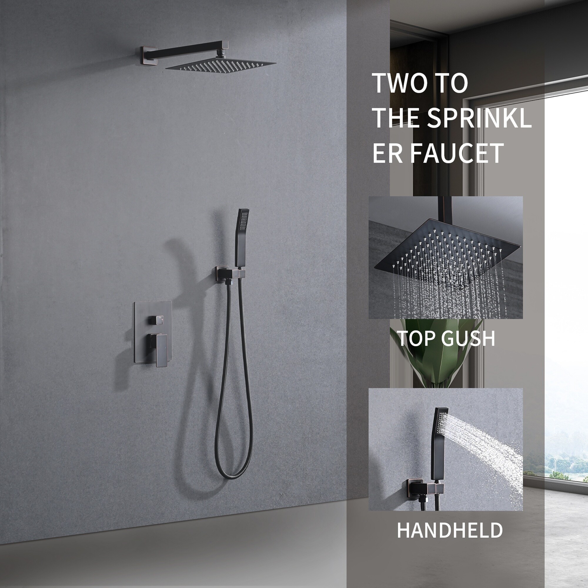HyperDrop Cart Wall Mounted Shower Faucet Combo Set With 10 Inch ...