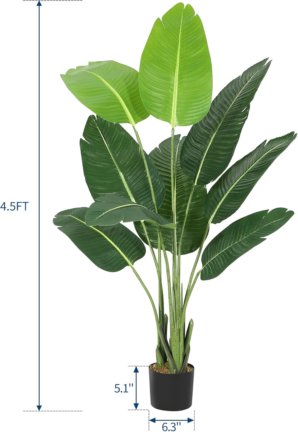 GarveeLife Artificial tree bird of paradise/ 8 trunks/ fake banana tree ...