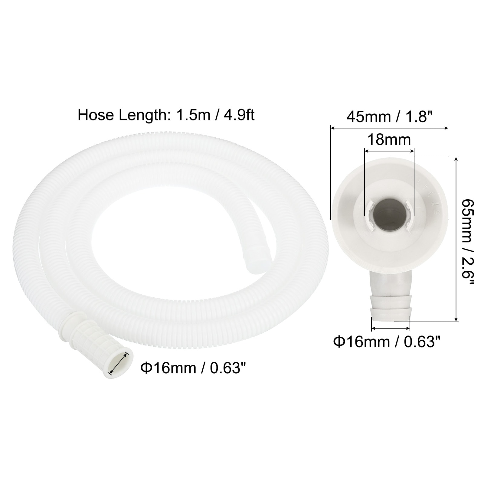 PATIKIL 4.9ft Air Conditioner Drain Kit Universal AC Drain Hose ...