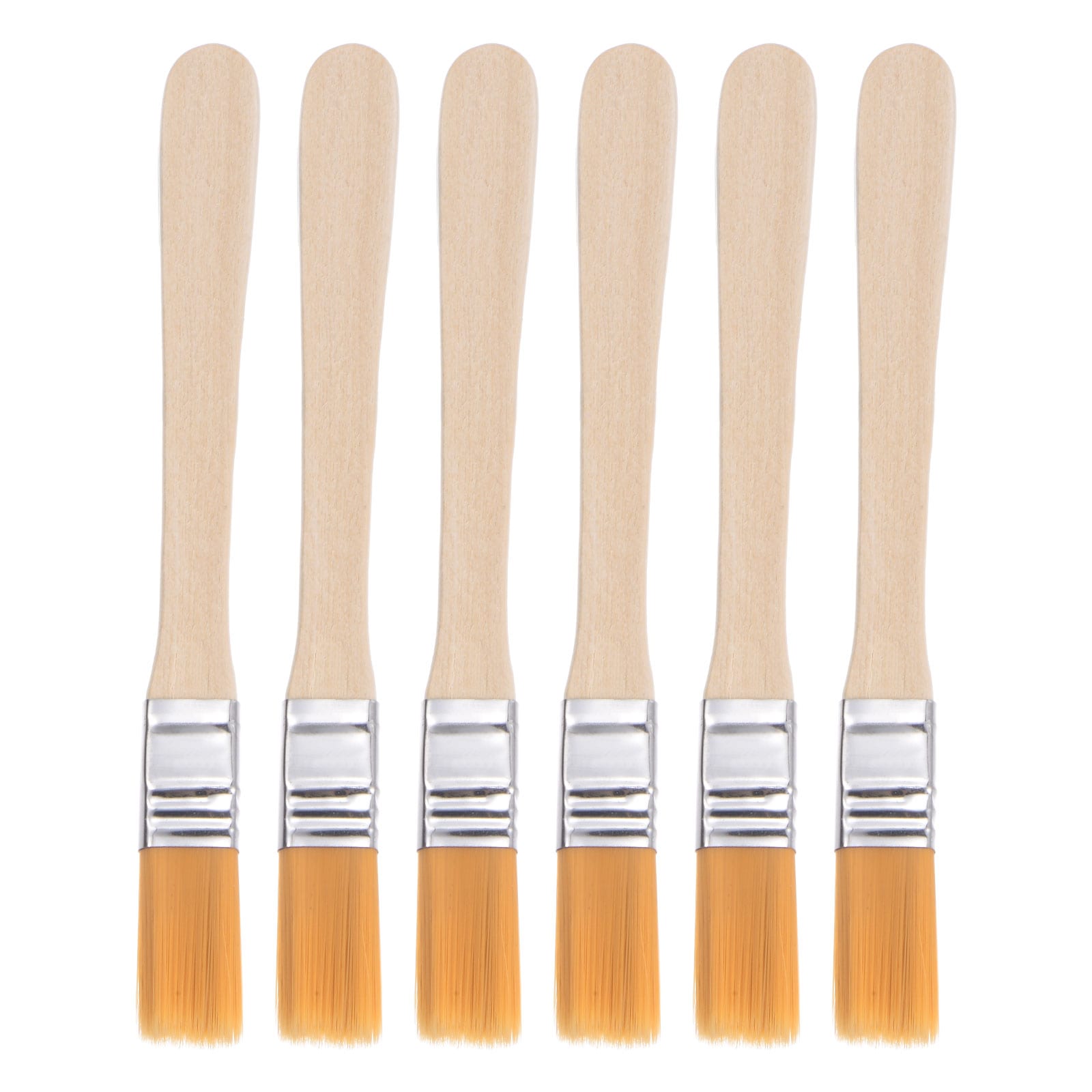 Unique Bargains 6pcs 0.5-Inch Width Small Paint Brush Nylon Bristle ...