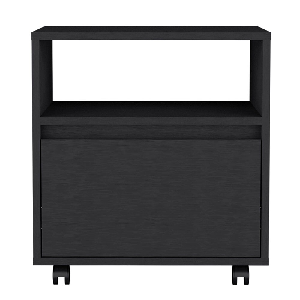 Huluwat Munyochi Nightstand One Drawer Black Wengue Finish 18Hx16W ...