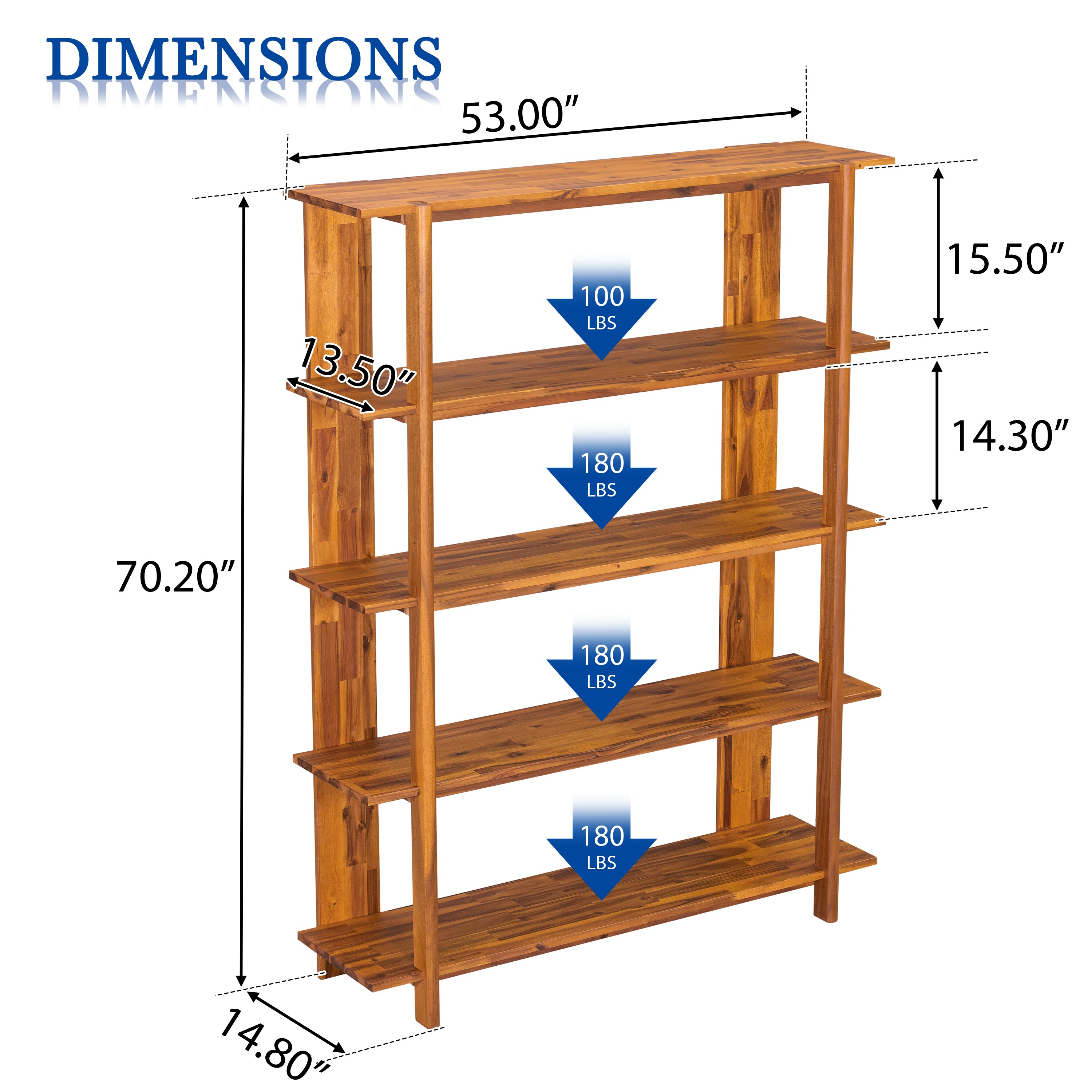 Christopher Knight Home Oversized Open 4-Tier Wooden Acacia Bookcase ...