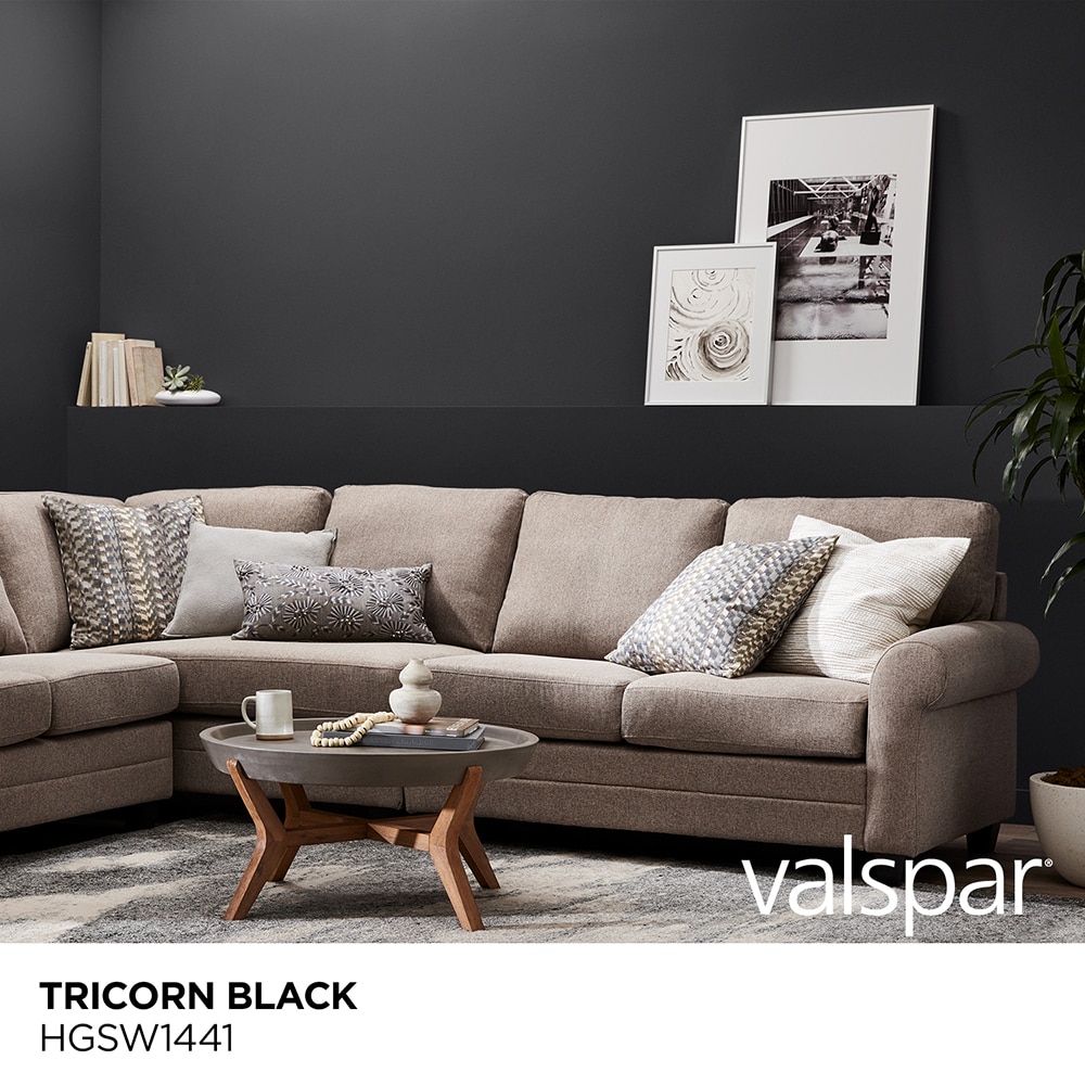 Valspar Signature Semi-gloss Tricorn Blk HGSW1441 Latex Interior Paint ...