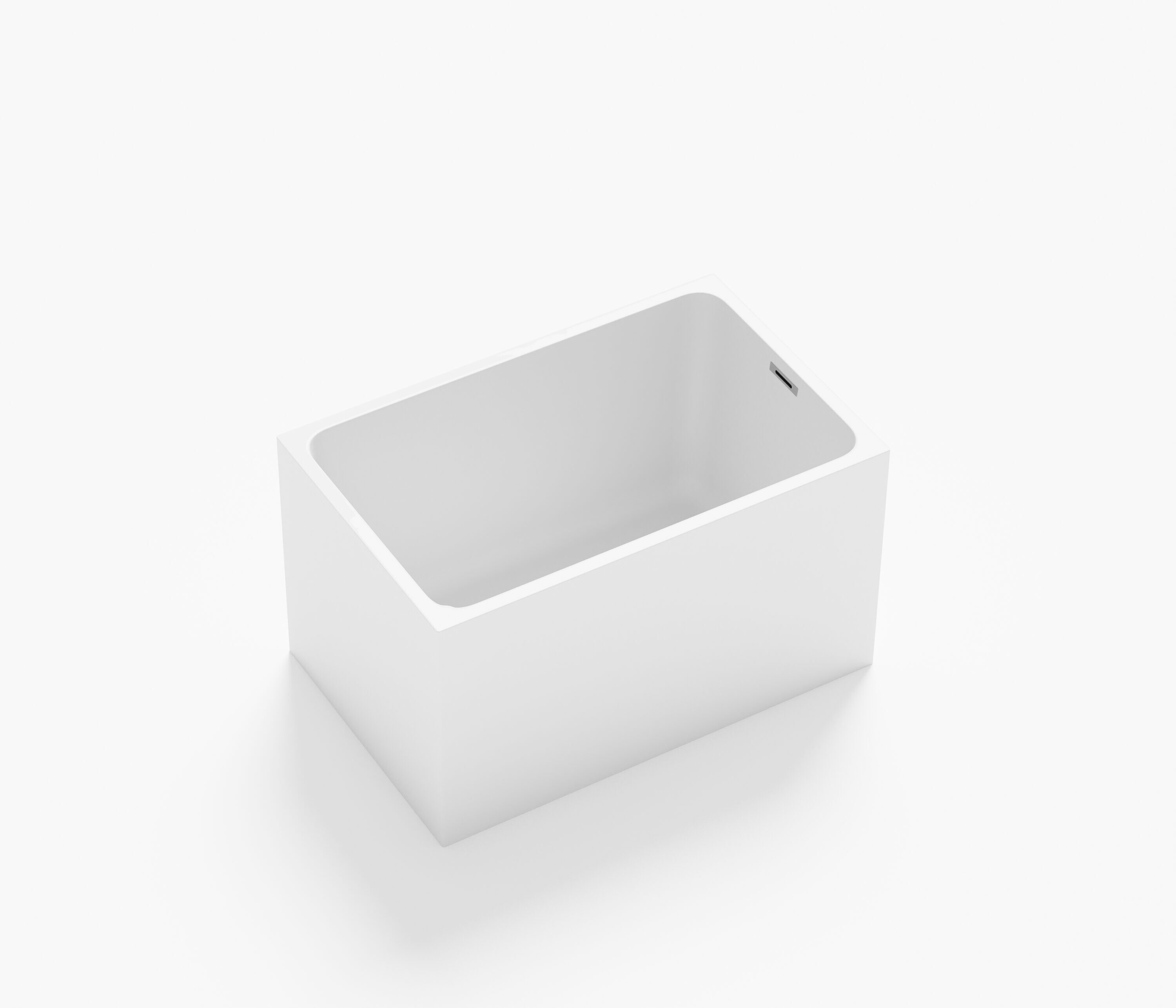 LUXEYARD 47in Acrylic Freestanding Bathtub Spacious rectangle Shape ...