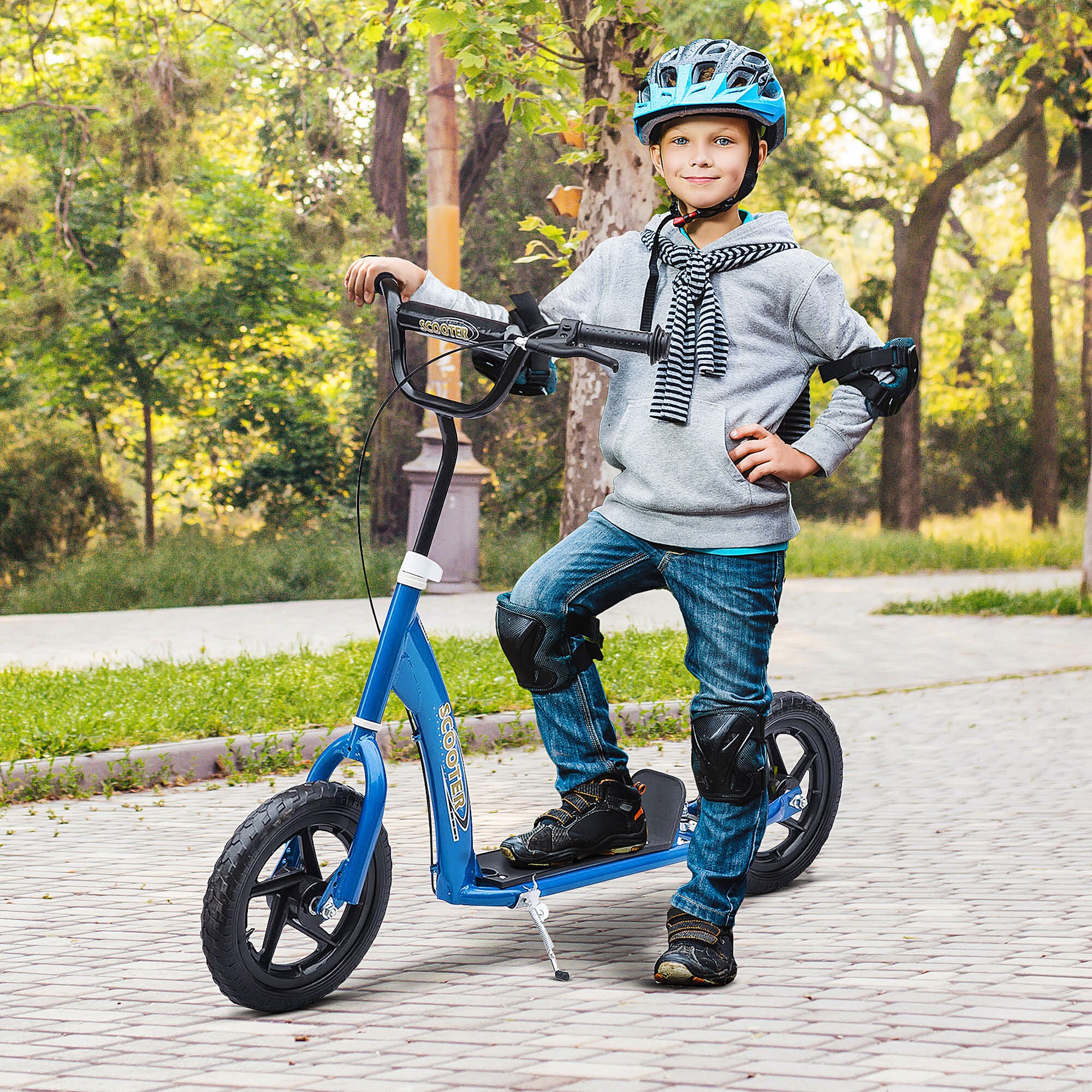 Kahomvis Kick Scooter for Kids 5-12 Years Old Big Wheel Kids Scooter ...