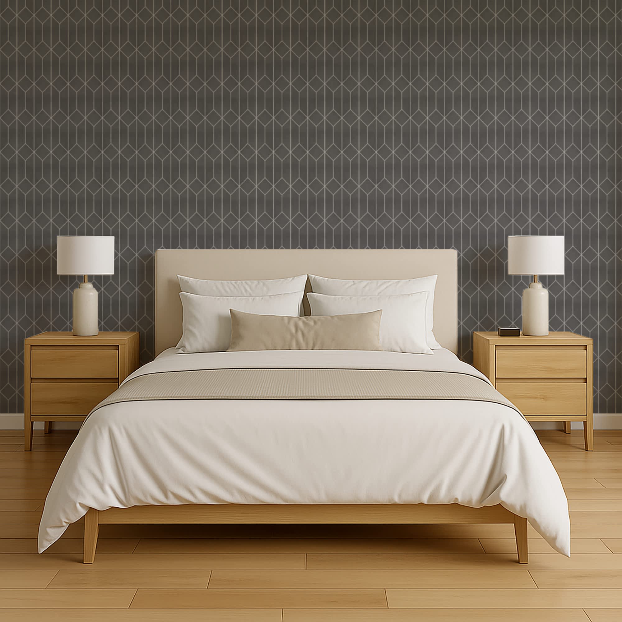 Veer Decor Diamond Trellis Gray Peel and Stick Wallpaper in the ...