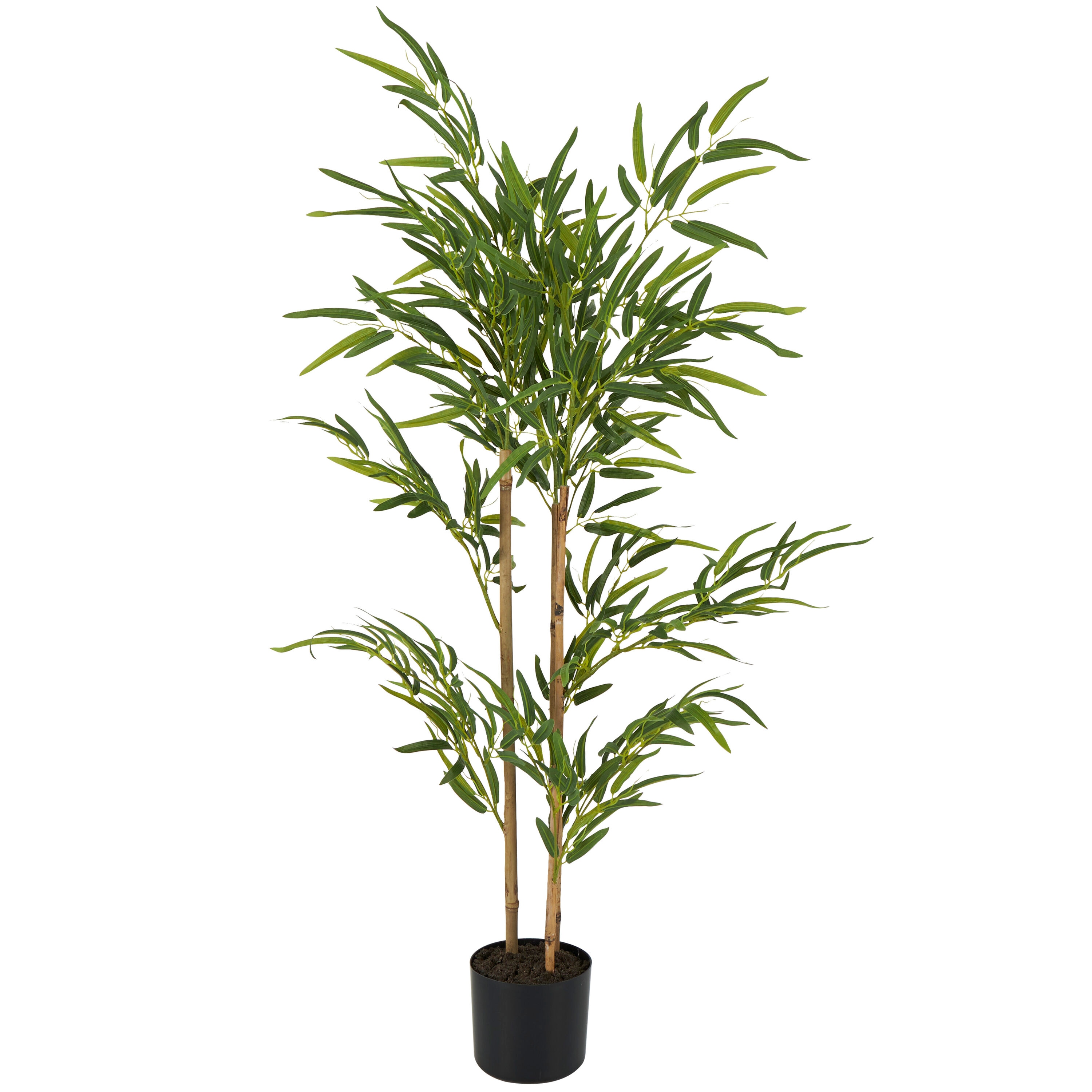 Grayson Lane 49-in Green with Black Pot Indoor Bamboo Artificial Tree ...