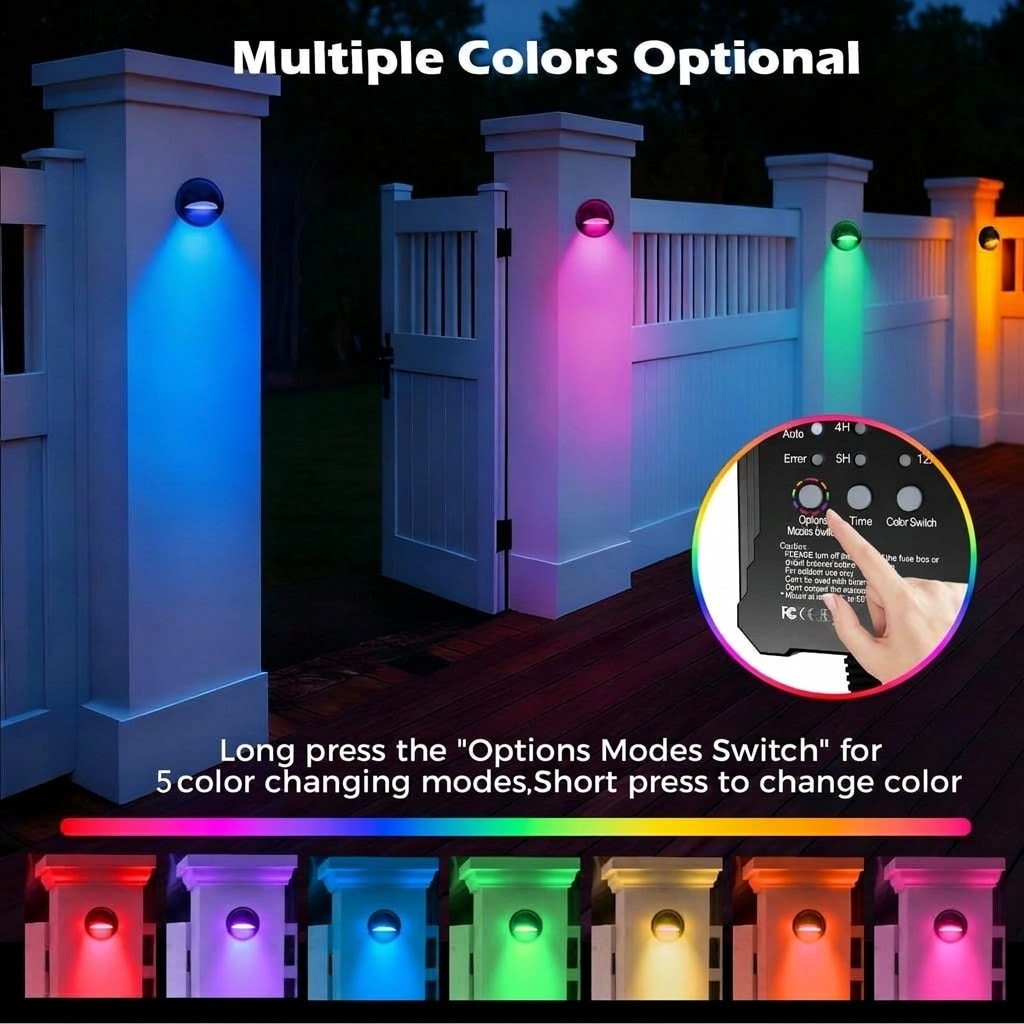 Vrbgify RGB low voltage LED deck lights kit 6 pack with transformer ...