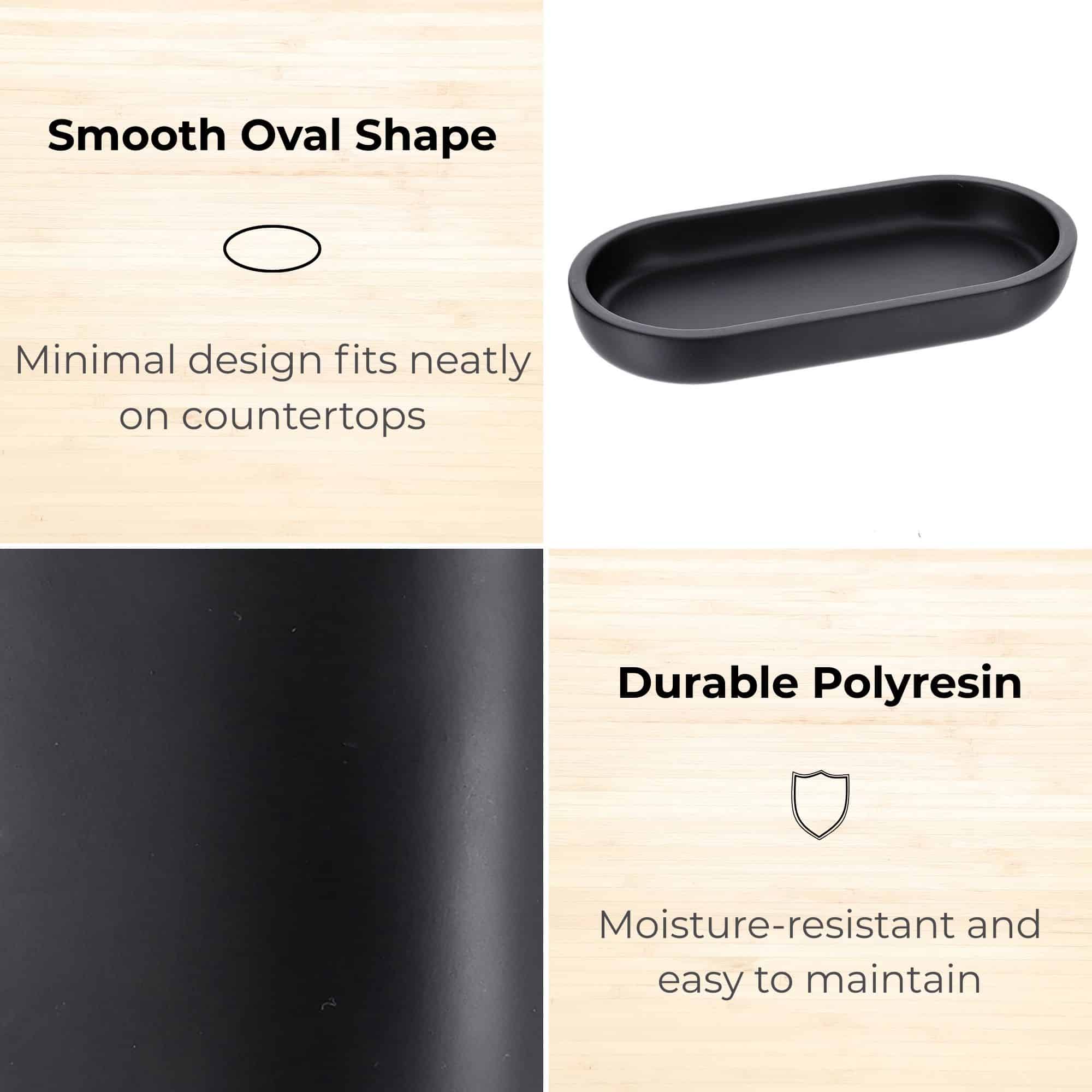 EVIDECO FRENCH HOME GOODS Oval Black Bathroom Tray in the Bathroom ...