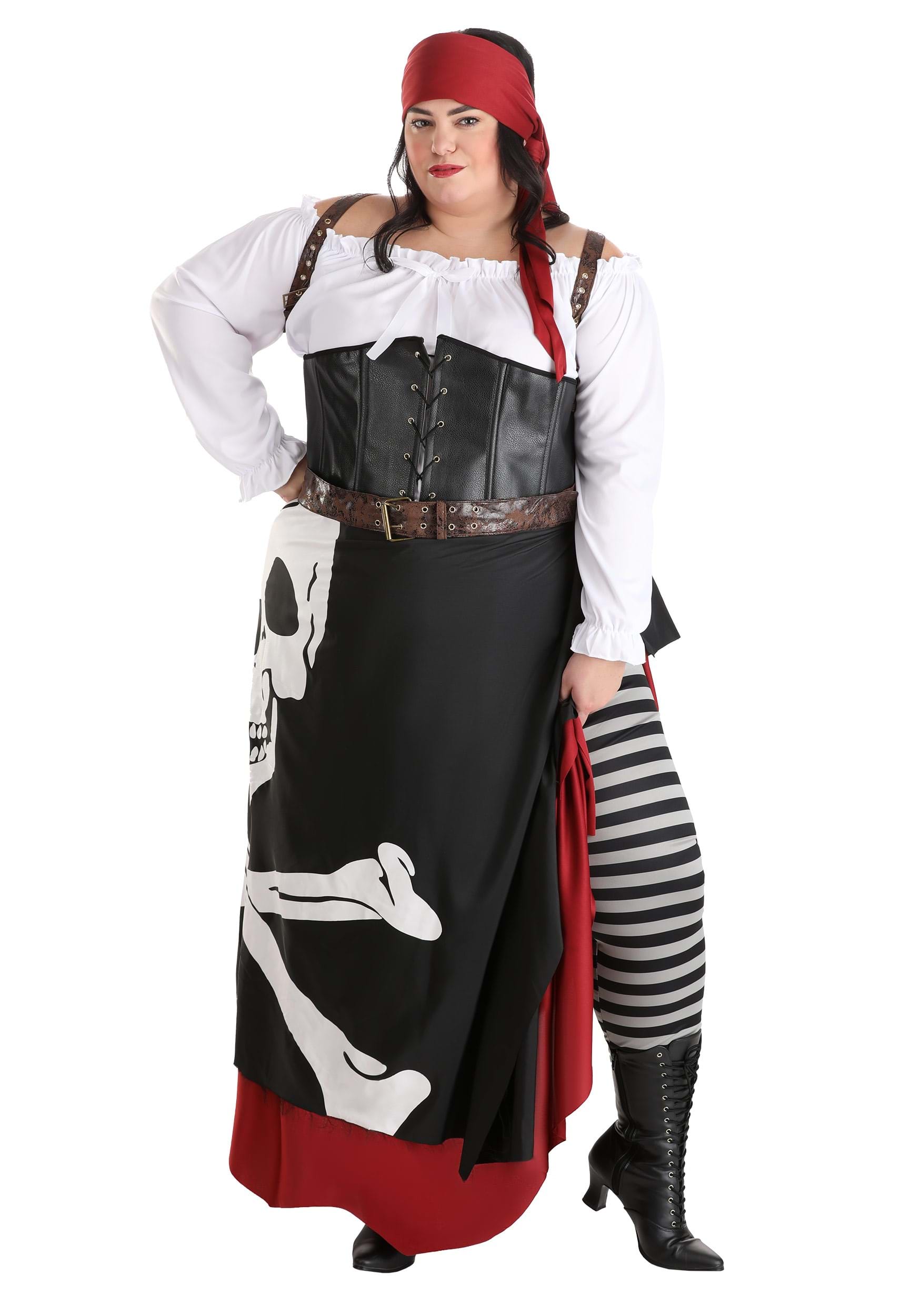 HalloweenCostumes.com FUN Costumes Plus Size Skeleton Flag Rogue Pirate ...
