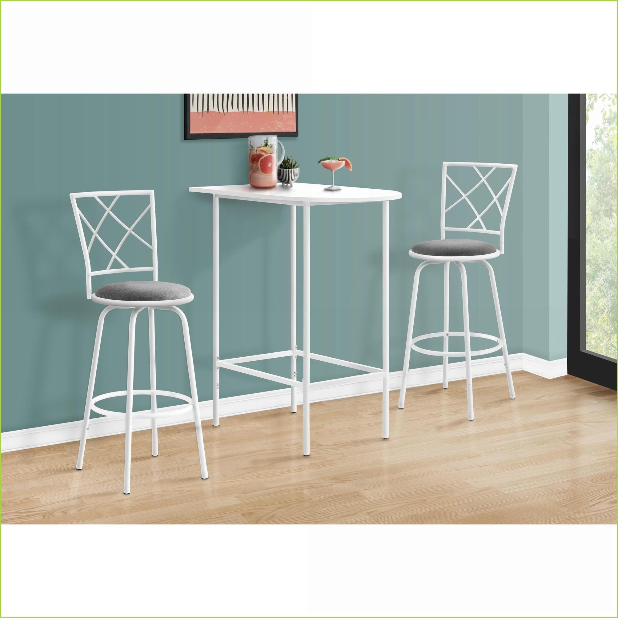Watnature Contemporary White Laminate amp Metal Coffee Table Bar Height ...