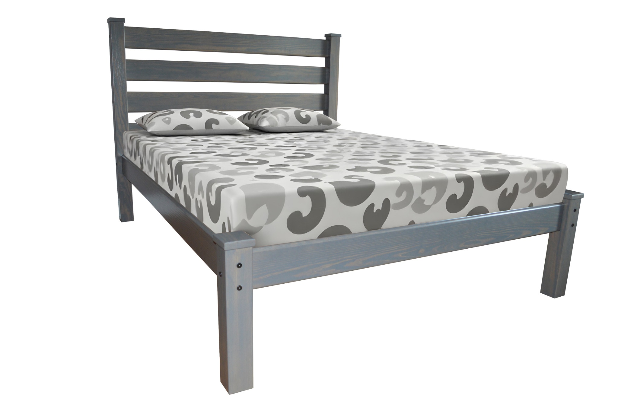 HomeRoots Queen Gray Wood Bed Frame with Headboard in the Beds ...