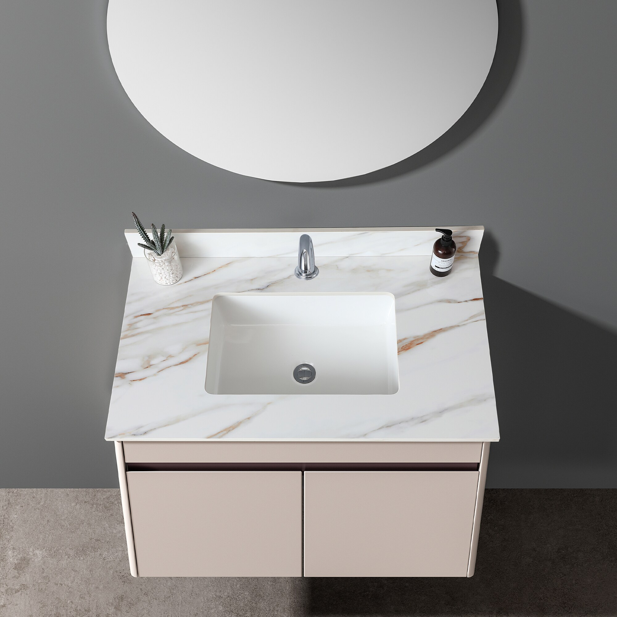 LOVMOR 37-in Carrara White Vanity Top with 4-in Backsplash Eco-Friendly ...