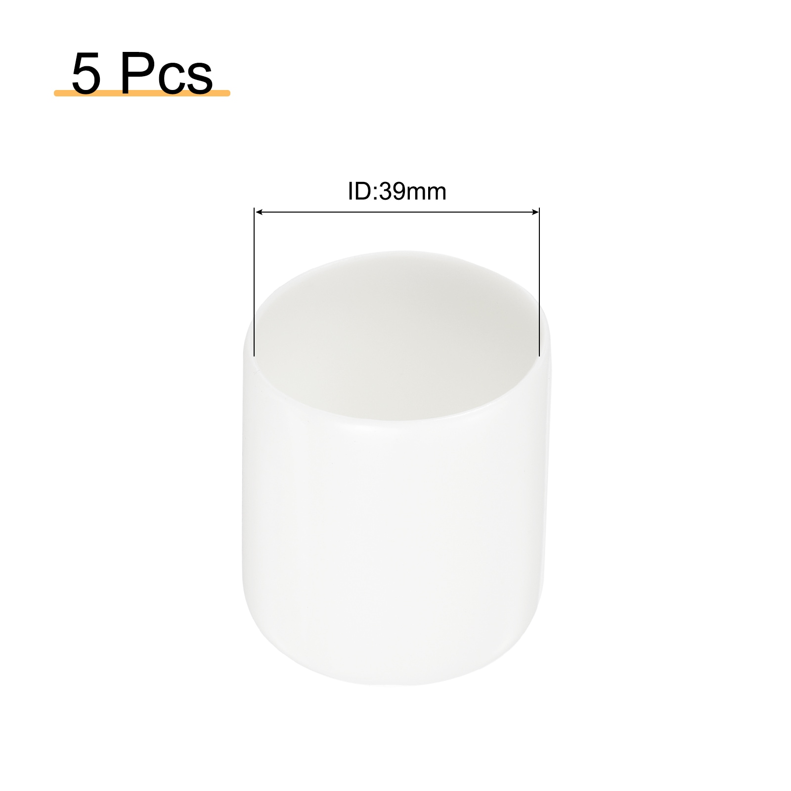 Unique Bargains 5pcs 39mm(1.5 Inch) Rubber End Caps Round Vinyl Plug ...