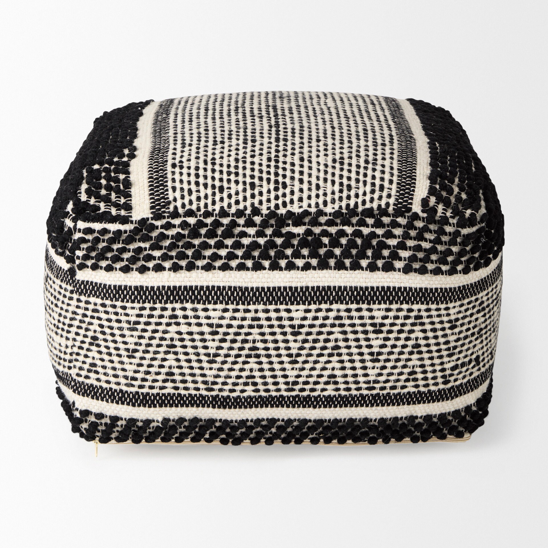 Mercana Garima Farmhouse Black Ottoman in the Ottomans & Poufs ...