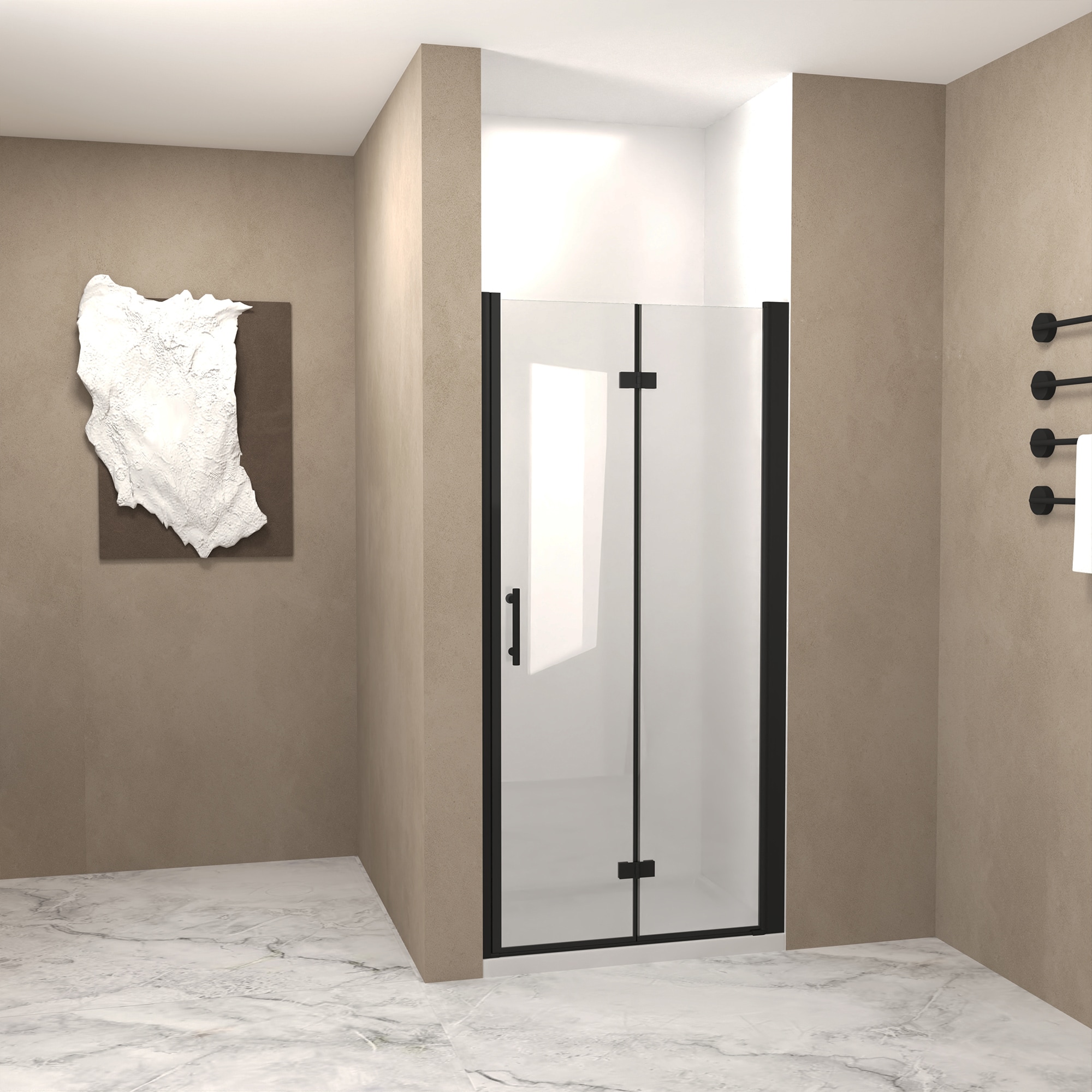 Misty Moon 32 x 72 Inch Bifold Shower Door with 6mm Tempered Glass ...