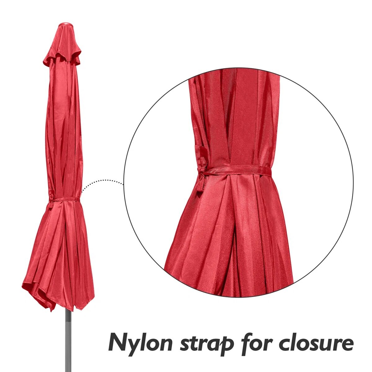 GARSING 11-ft Steel Red No-tilt Market Patio Umbrella in the Patio ...