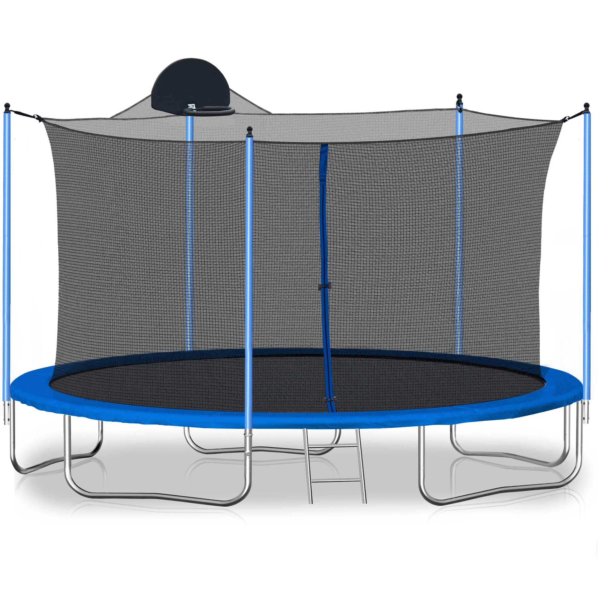Tatayosi 12FT outdoor trampoline with basketball hoop ladder and safety ...