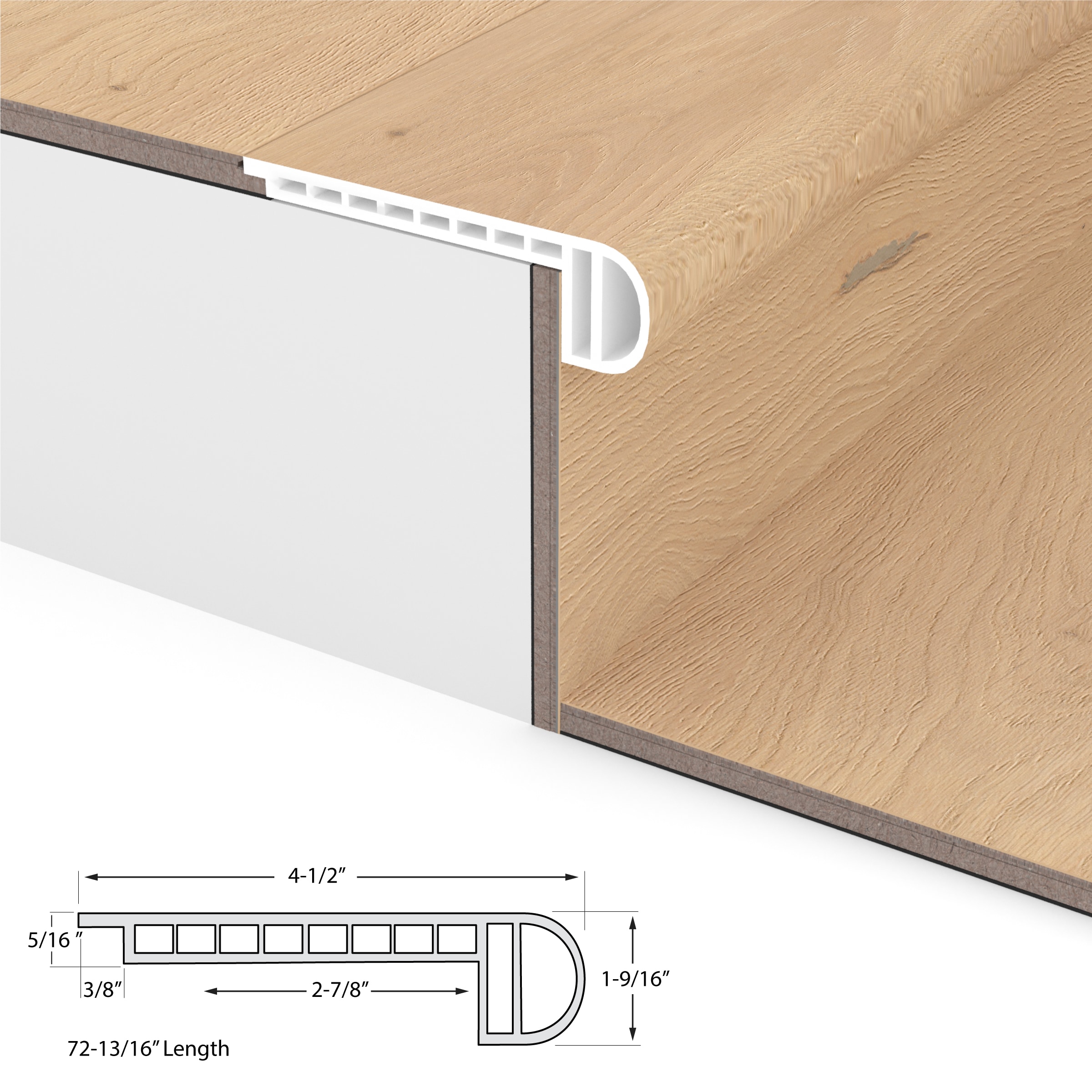 CALI Aqua Tough Natural Deep Sand Sea 2-in T x 4-1/2-in W x 72.83-in L ...